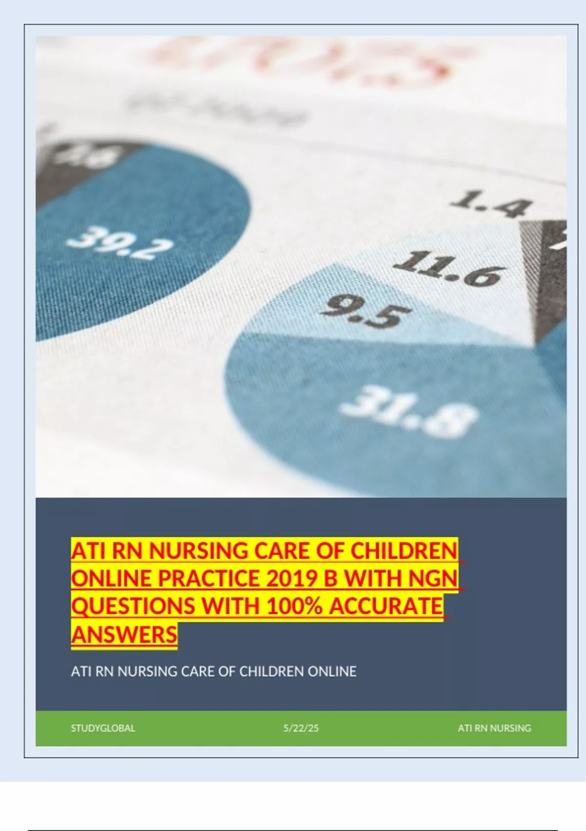 ATI RN Nursing Care of Children – Online Practice B with NGN Questions ...