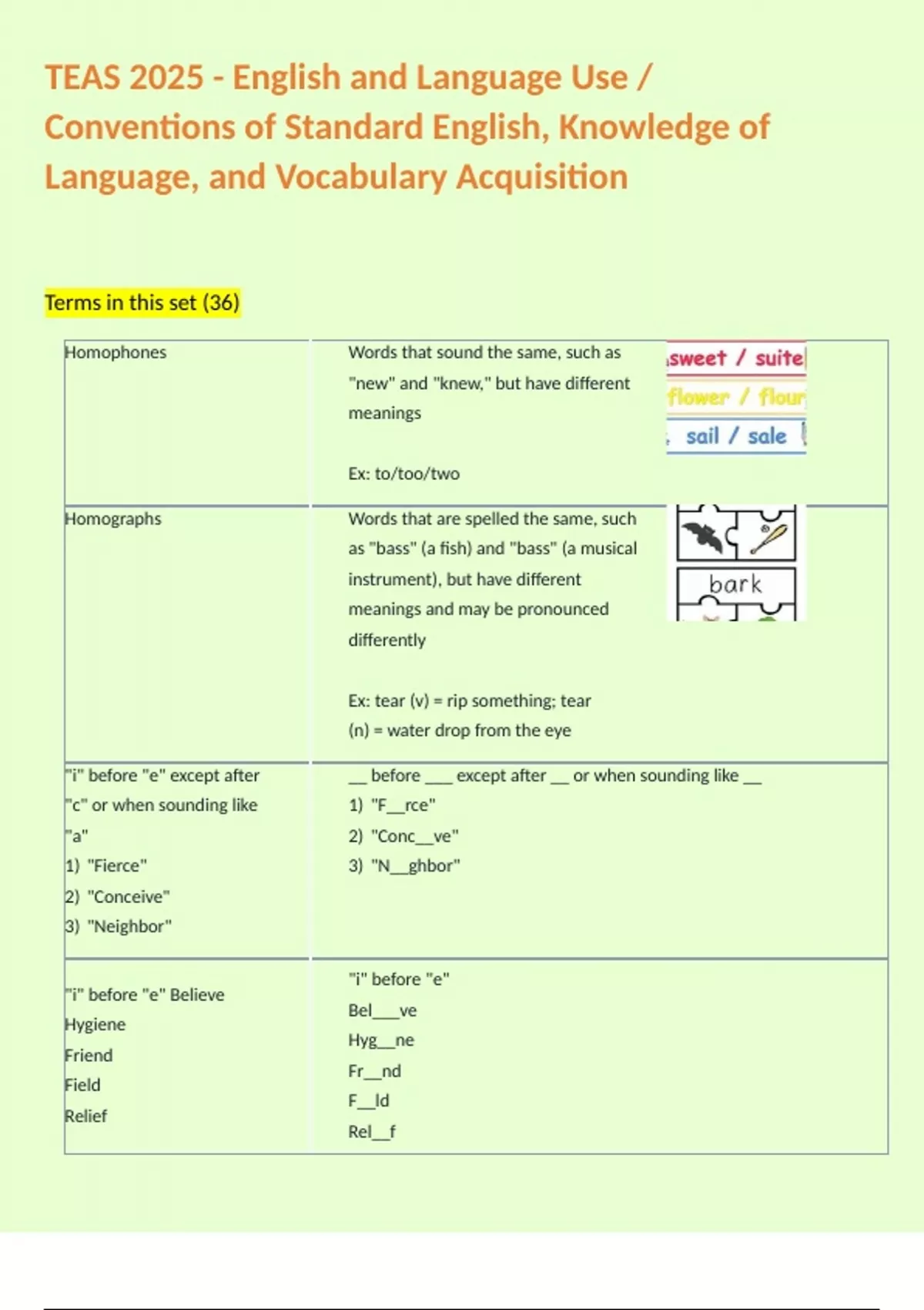 TEAS 2025 - English and Language Use / Conventions of Standard English ...