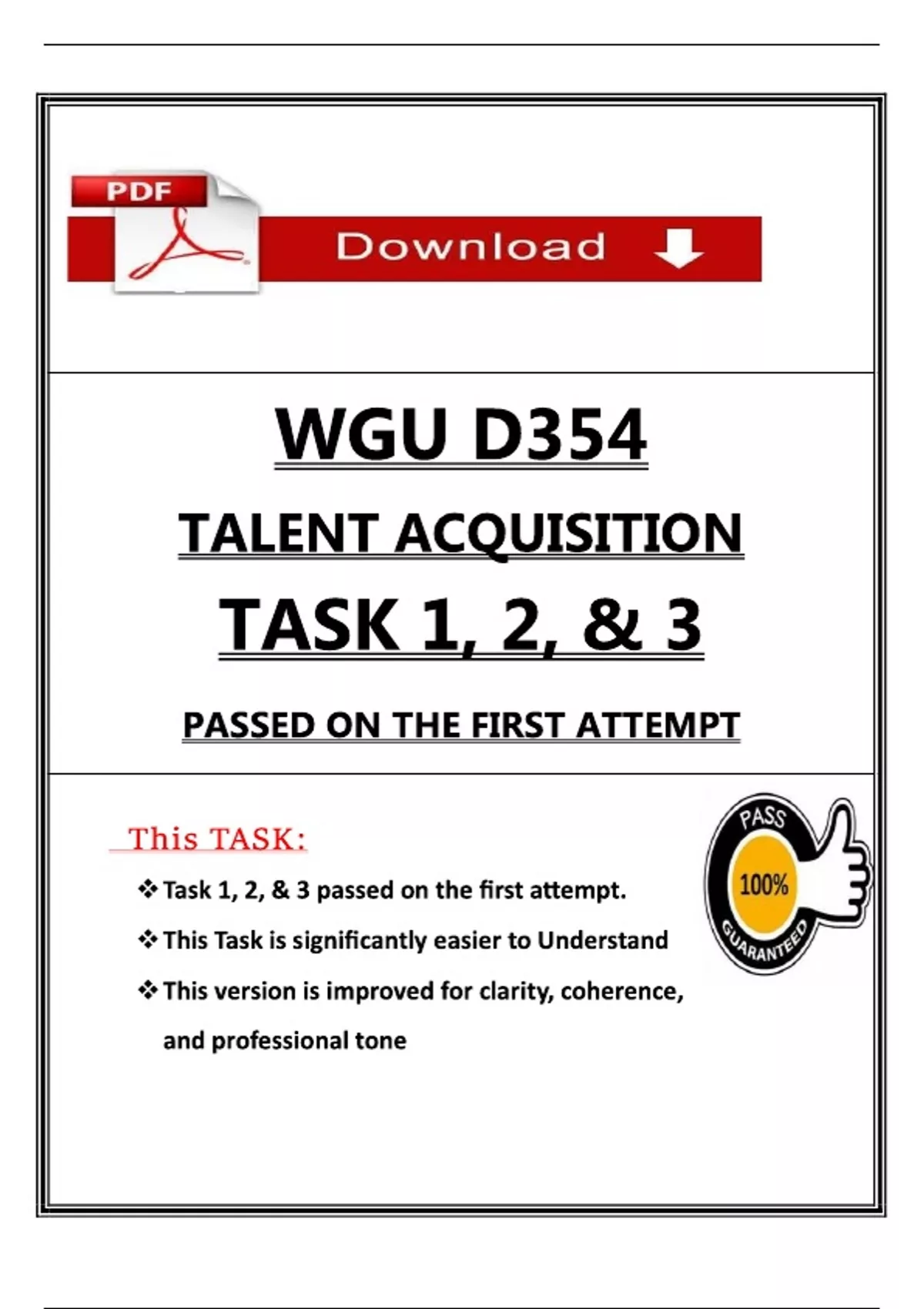 D354 Tasks 1, 2 & 3 – Passed on First Attempt – 2025 Comprehensive Strategy and Implementation ...