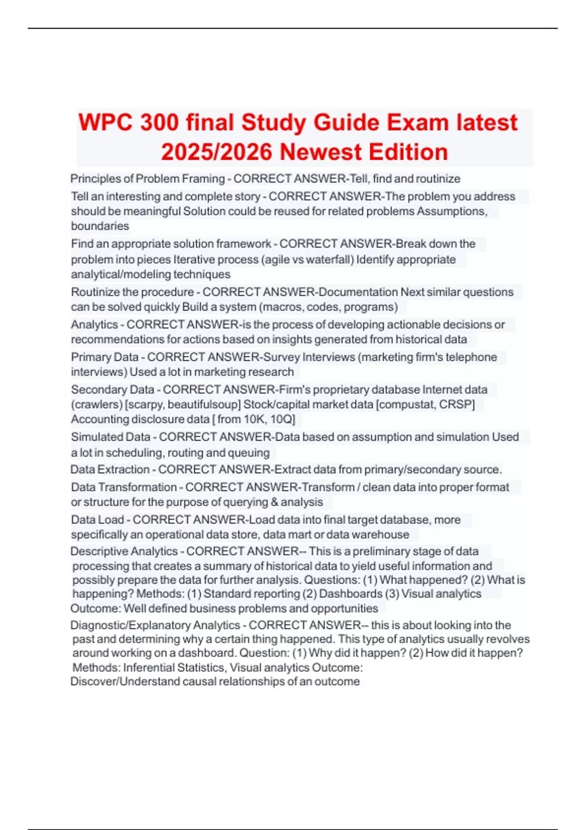 WPC 300 final Study Guide Exam latest 2025/2026 Newest Edition - WPC ...
