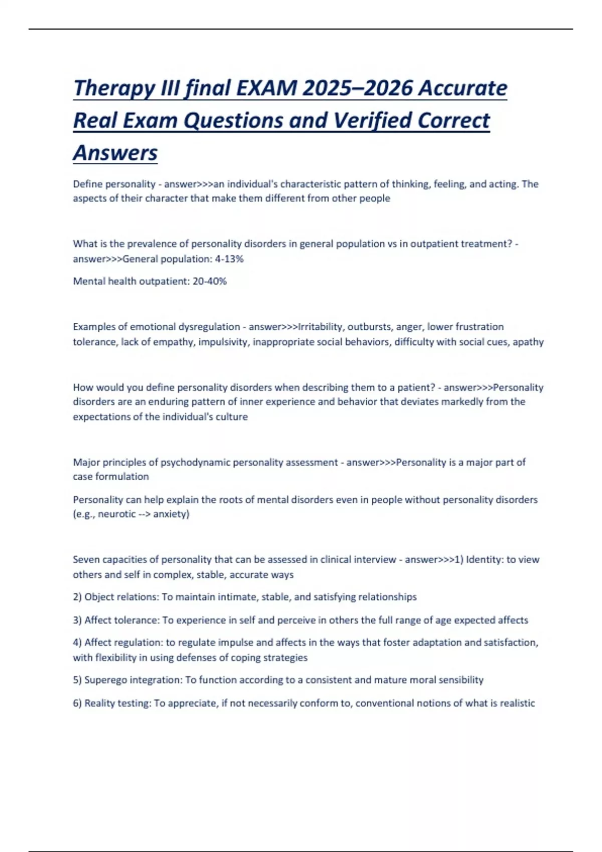 Therapy III Final Exam – 2025–2026 Advanced Pharmacotherapy and ...