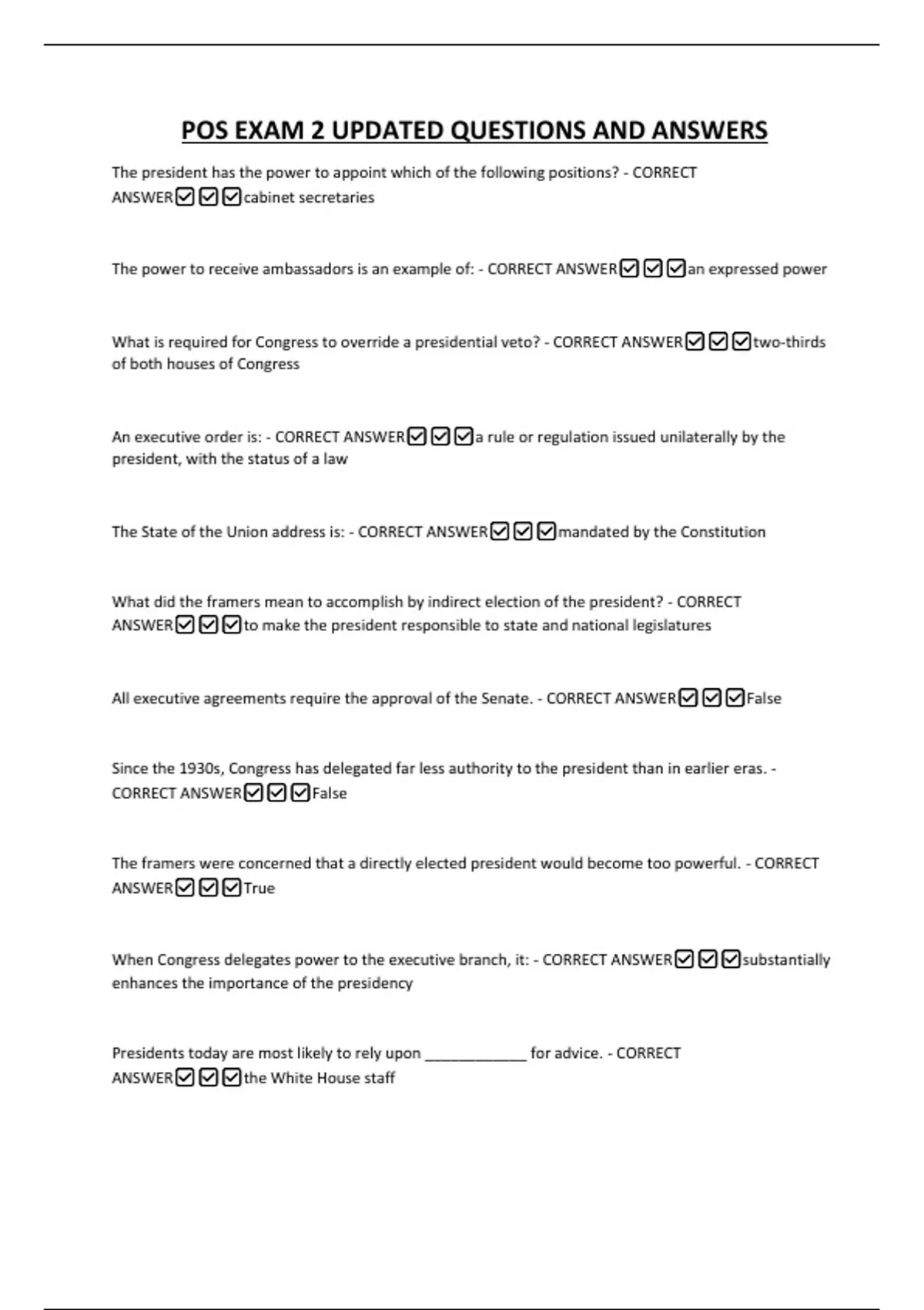 POS EXAM 2 UPDATED QUESTIONS AND ANSWERS - POS - Stuvia US