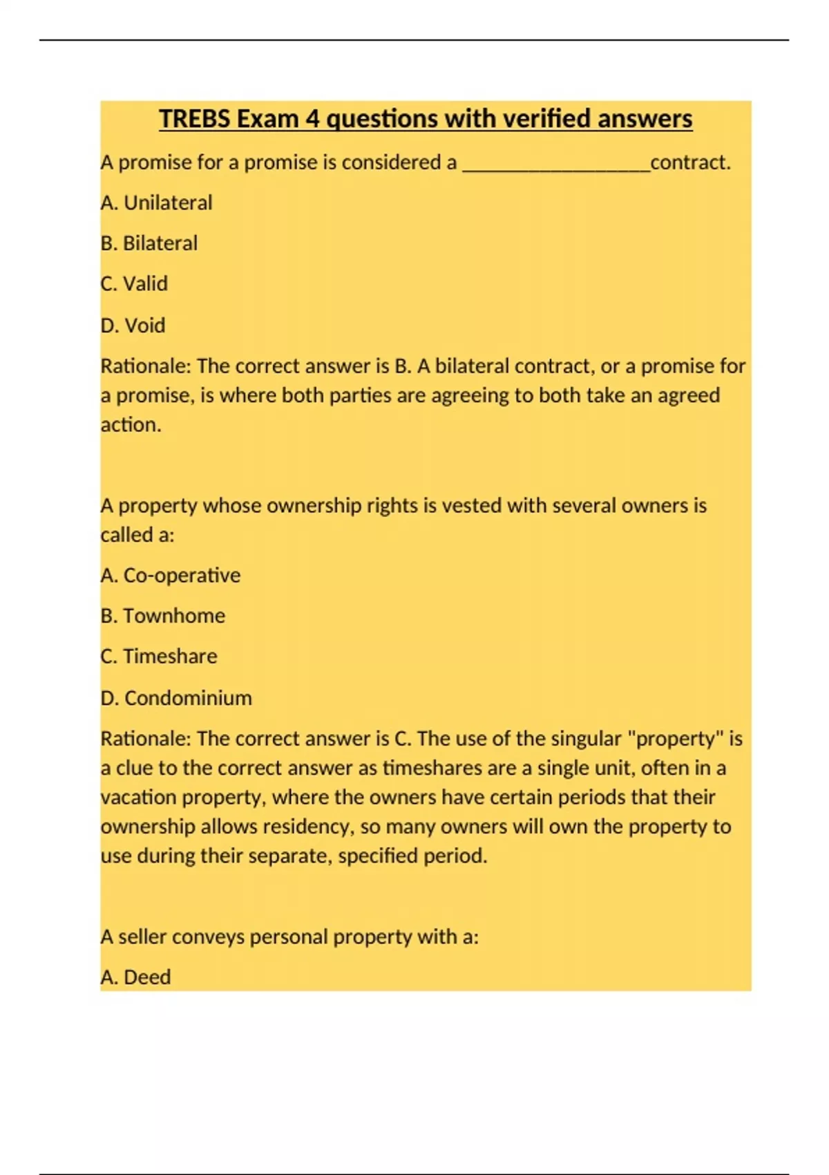 TREBS Real Estate Exam | Complete Prep Bundle (Practice Questions, Key ...