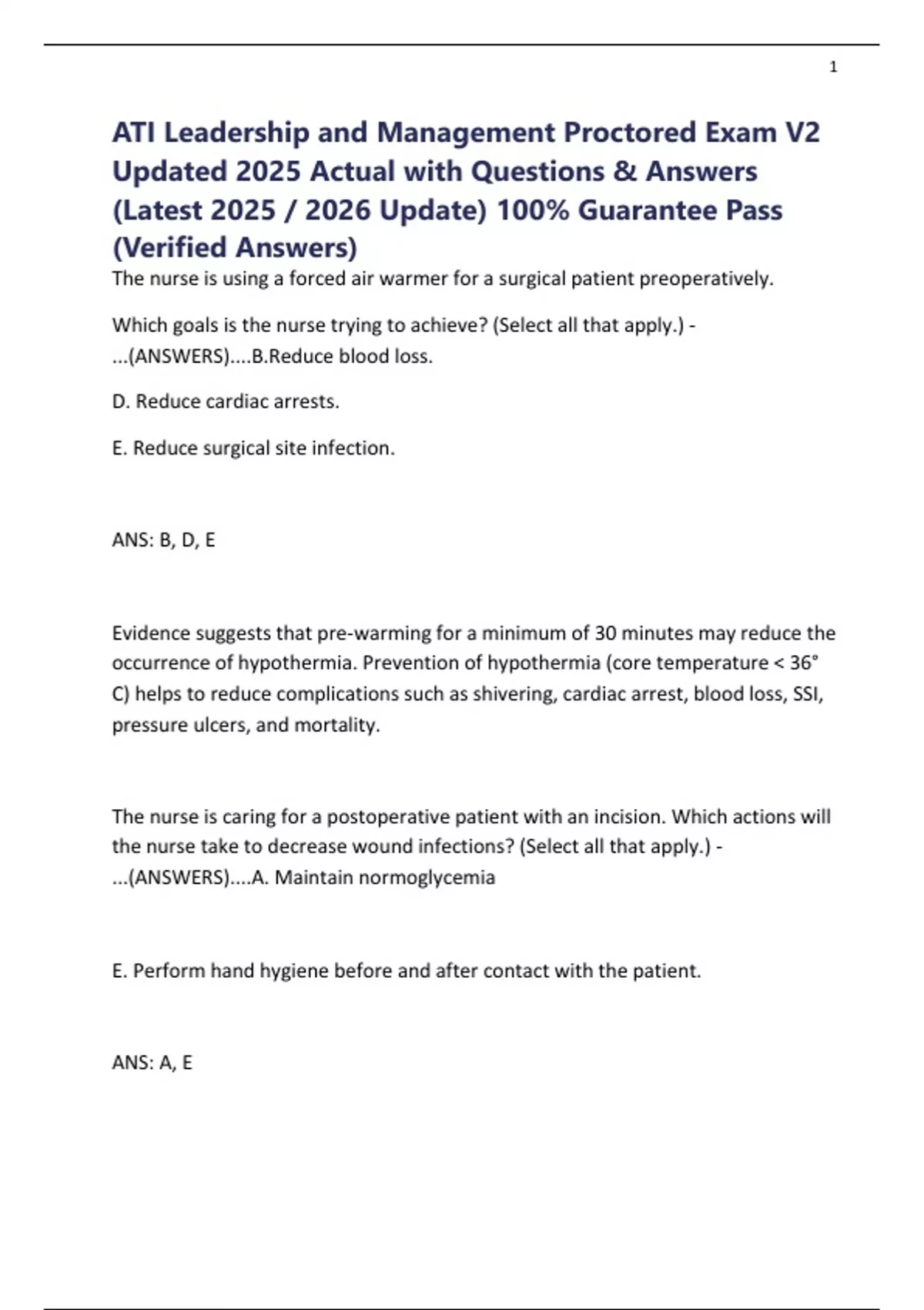 ATI Leadership and Management Proctored Exam V2 Updated 2025 Actual ...
