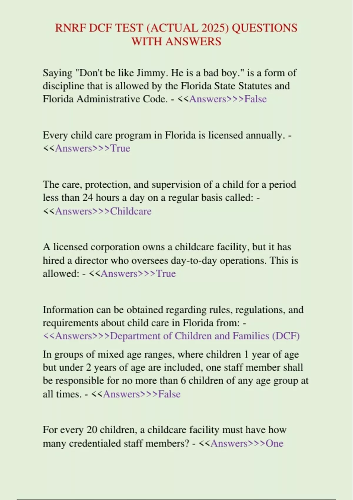 RNRF DCF TEST (ACTUAL 2025) QUESTIONS WITH ANSWERS - RNRF DCF - Stuvia US