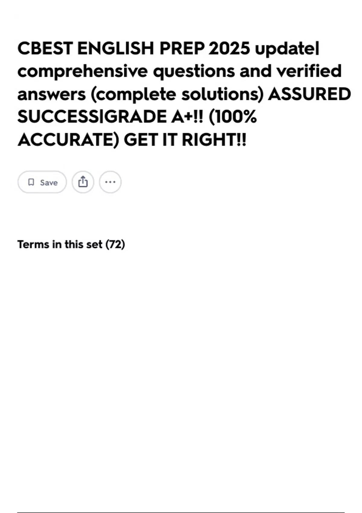 CBEST ENGLISH PREP 2025 update| comprehensive questions and verified ...