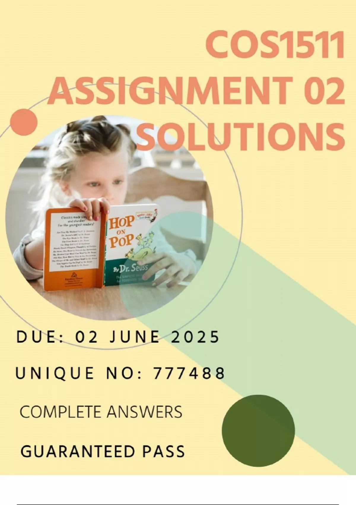 COS1511 ASSIGNMENT 2 | COMPLETE ANSWERS | DUE: 2 JUNE 2025 - Introduction to Programming I ...