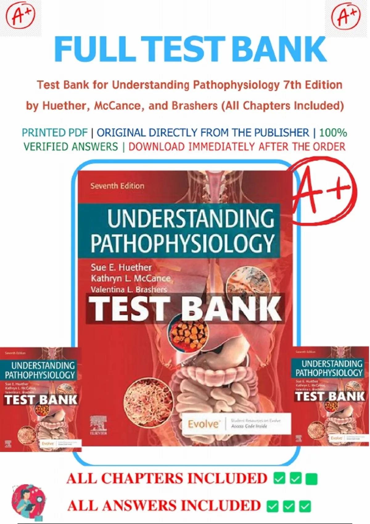 TEST BANK FOR Understanding Pathophysiology 7th Edition by Huether ...