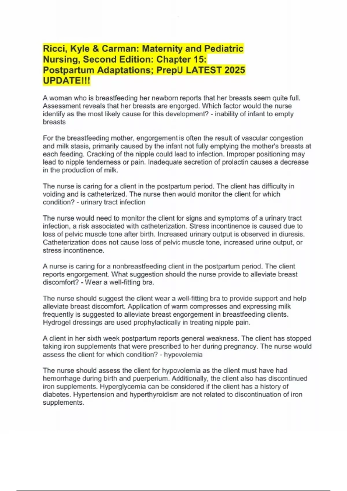 Ricci, Kyle & Carman- Maternity and Pediatric Nursing, Second Edition ...