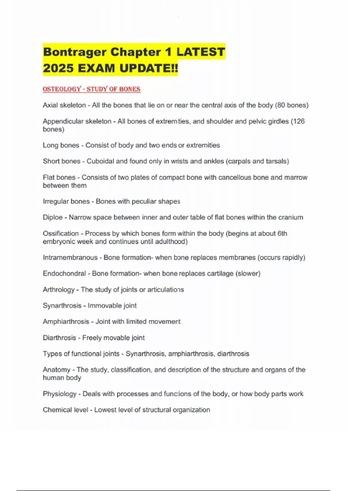 Bontrager Chapter 1 LATEST 2025 EXAM UPDATE!! - Chest. Bontrager\\\'s ...