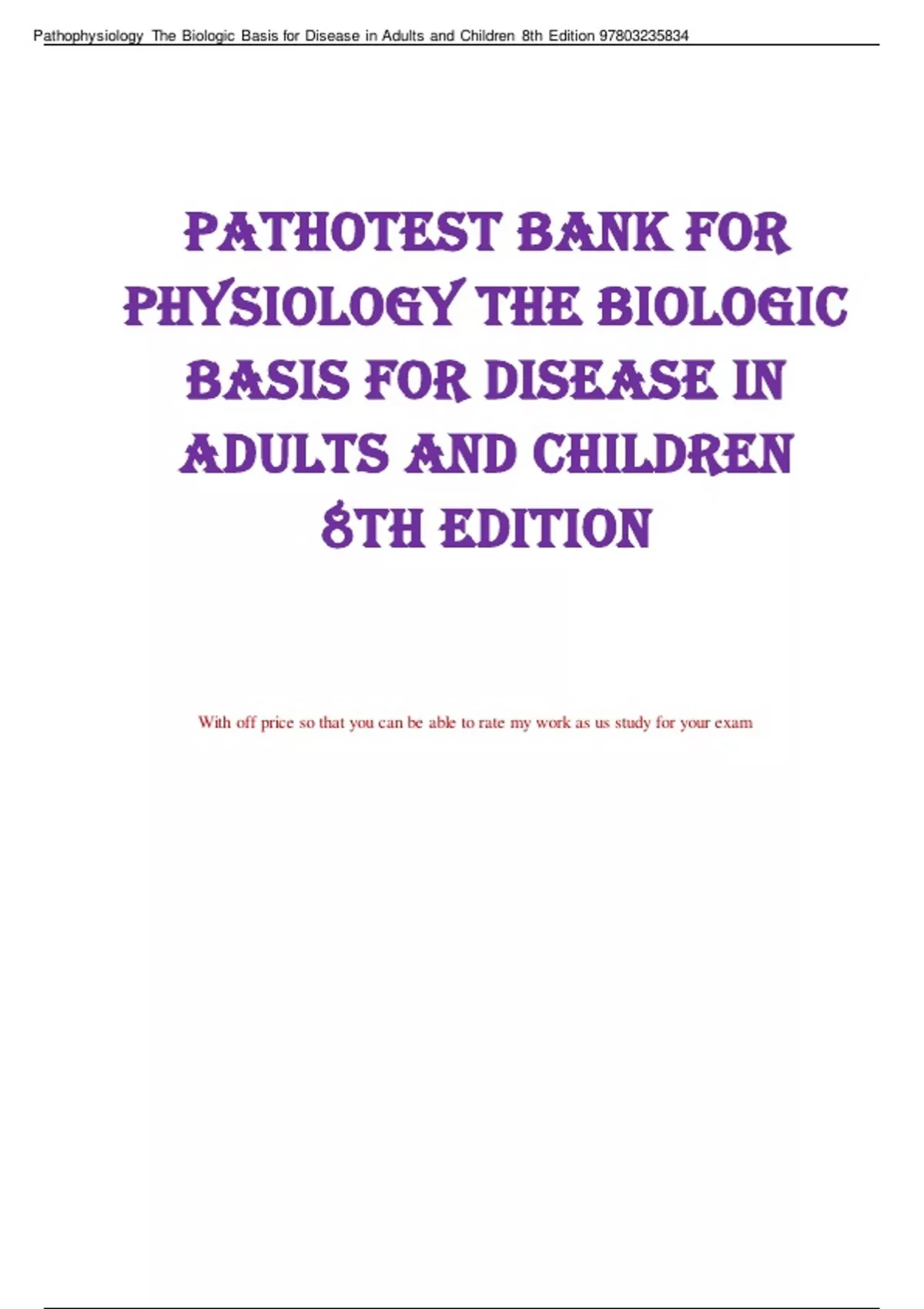 Pathophysiology – The Biologic Basis for Disease in Adults and Children ...