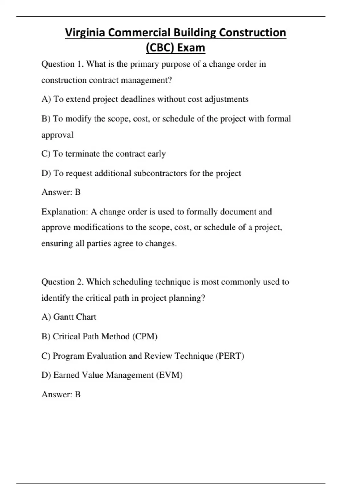 Virginia Commercial Building Construction (CBC) Exam - Computers ...