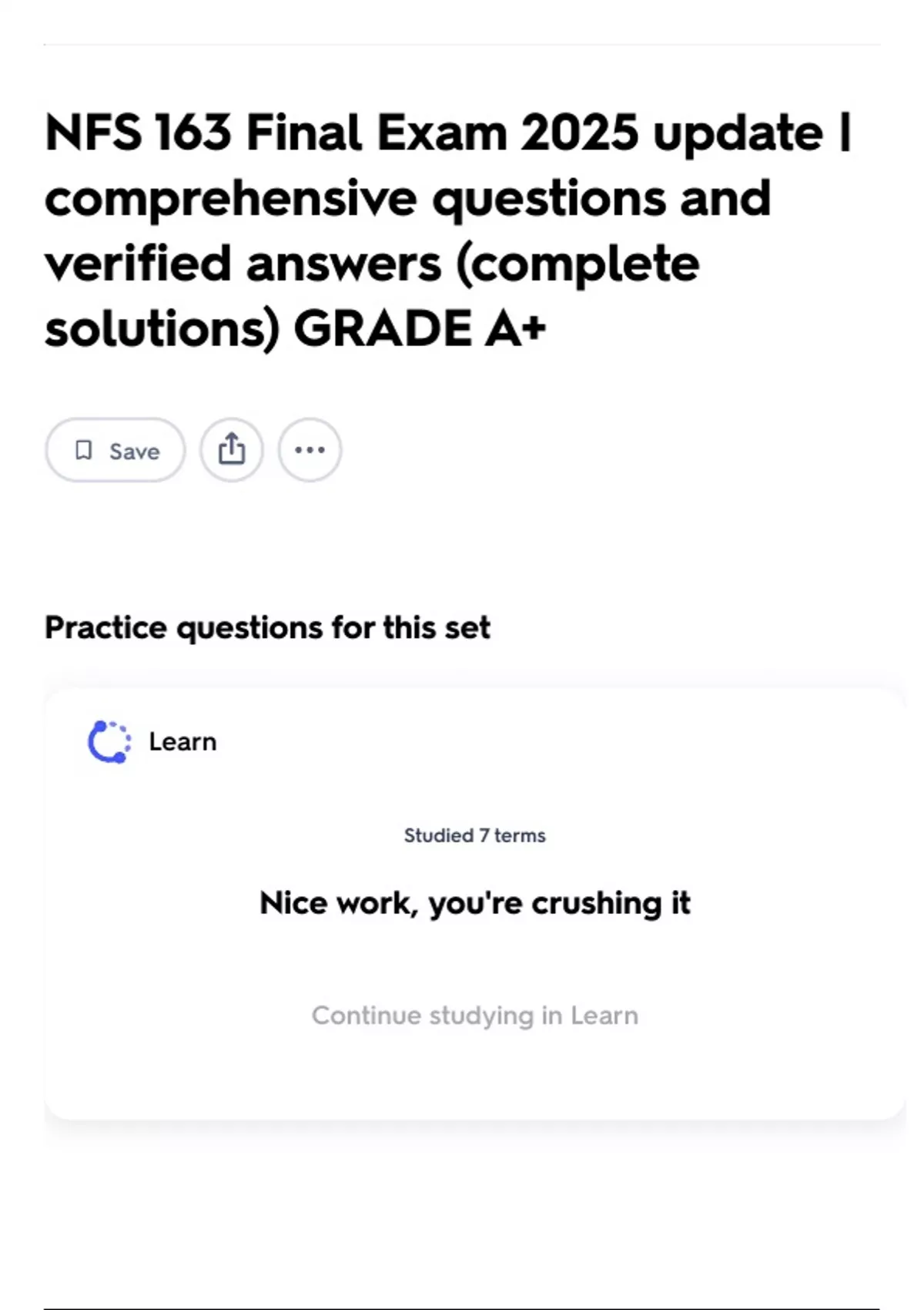 NFS 163 Final Exam 2025 update | comprehensive questions and verified answers (complete ...