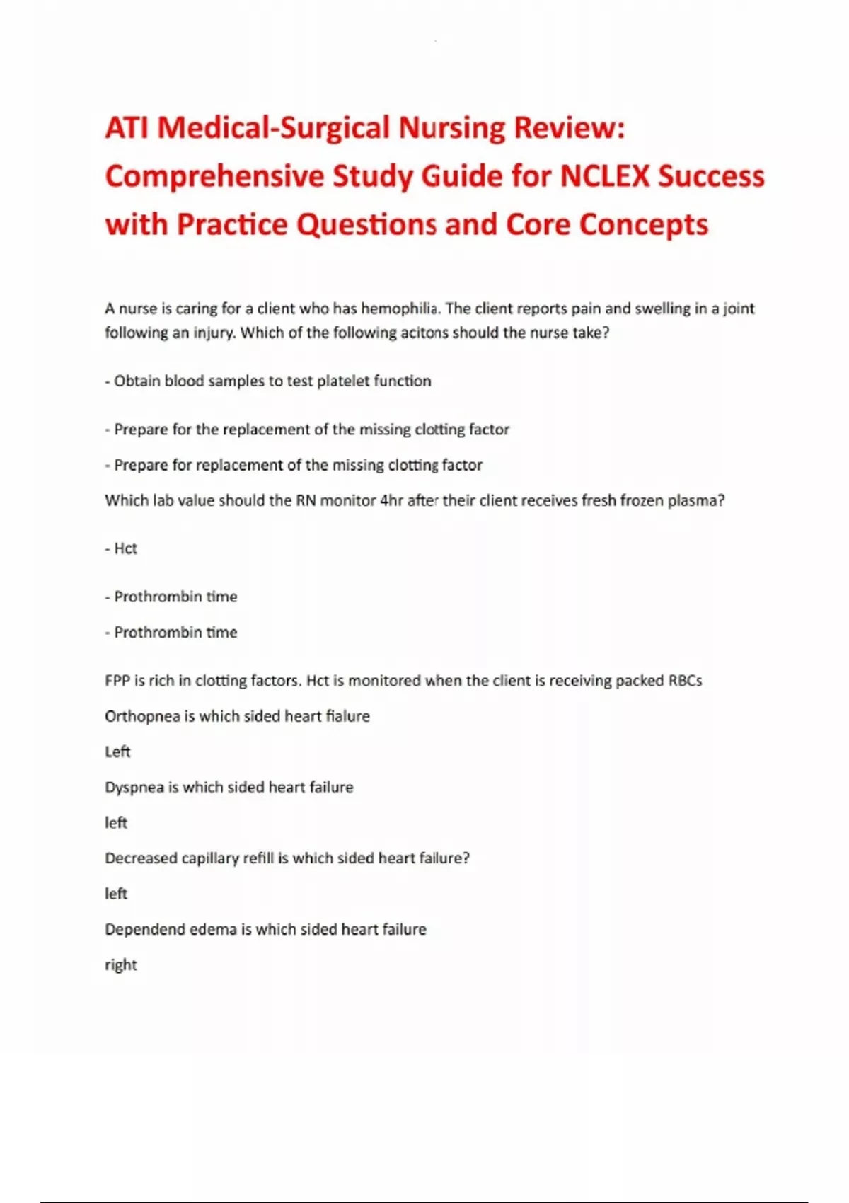 ATI Medical-Surgical Nursing Review: Comprehensive Study Guide for ...