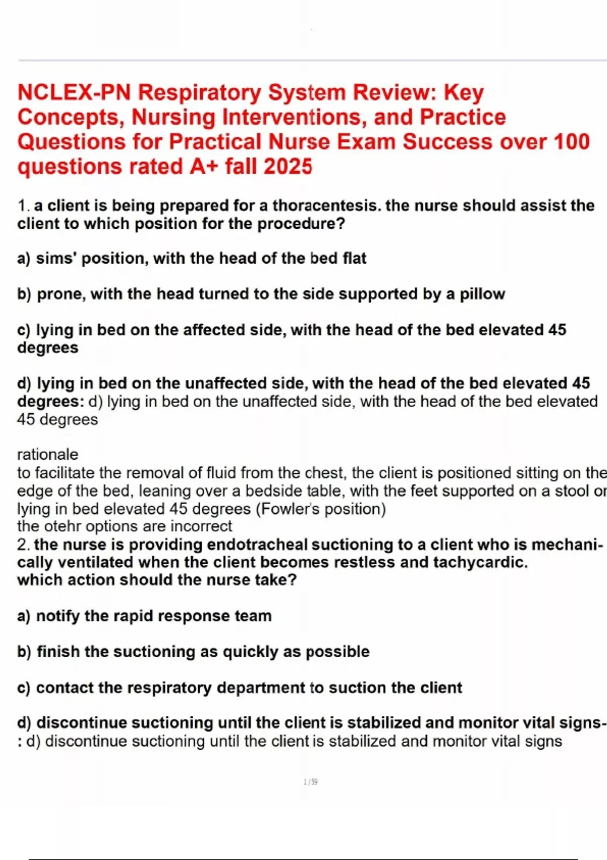 NCLEX-PN Respiratory System Review: Key Concepts, Nursing Interventions ...