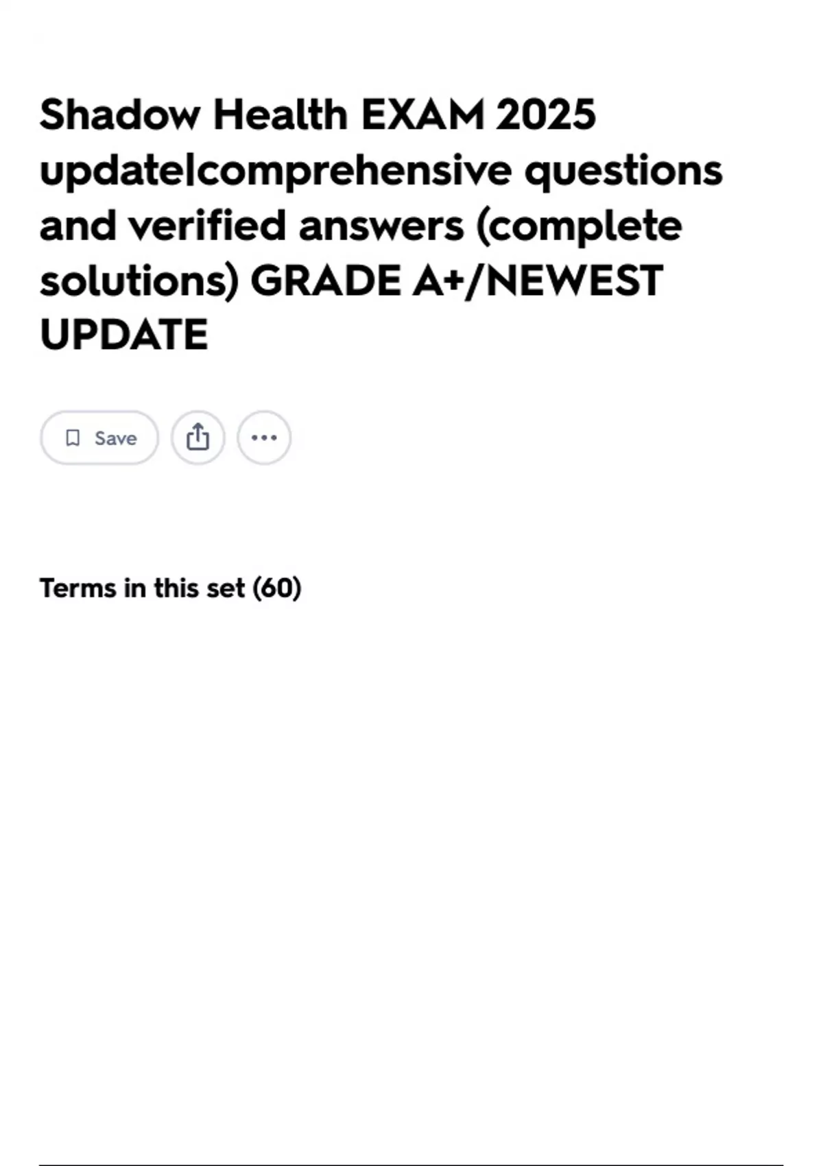 Shadow Health EXAM 2025 update|comprehensive questions and verified ...