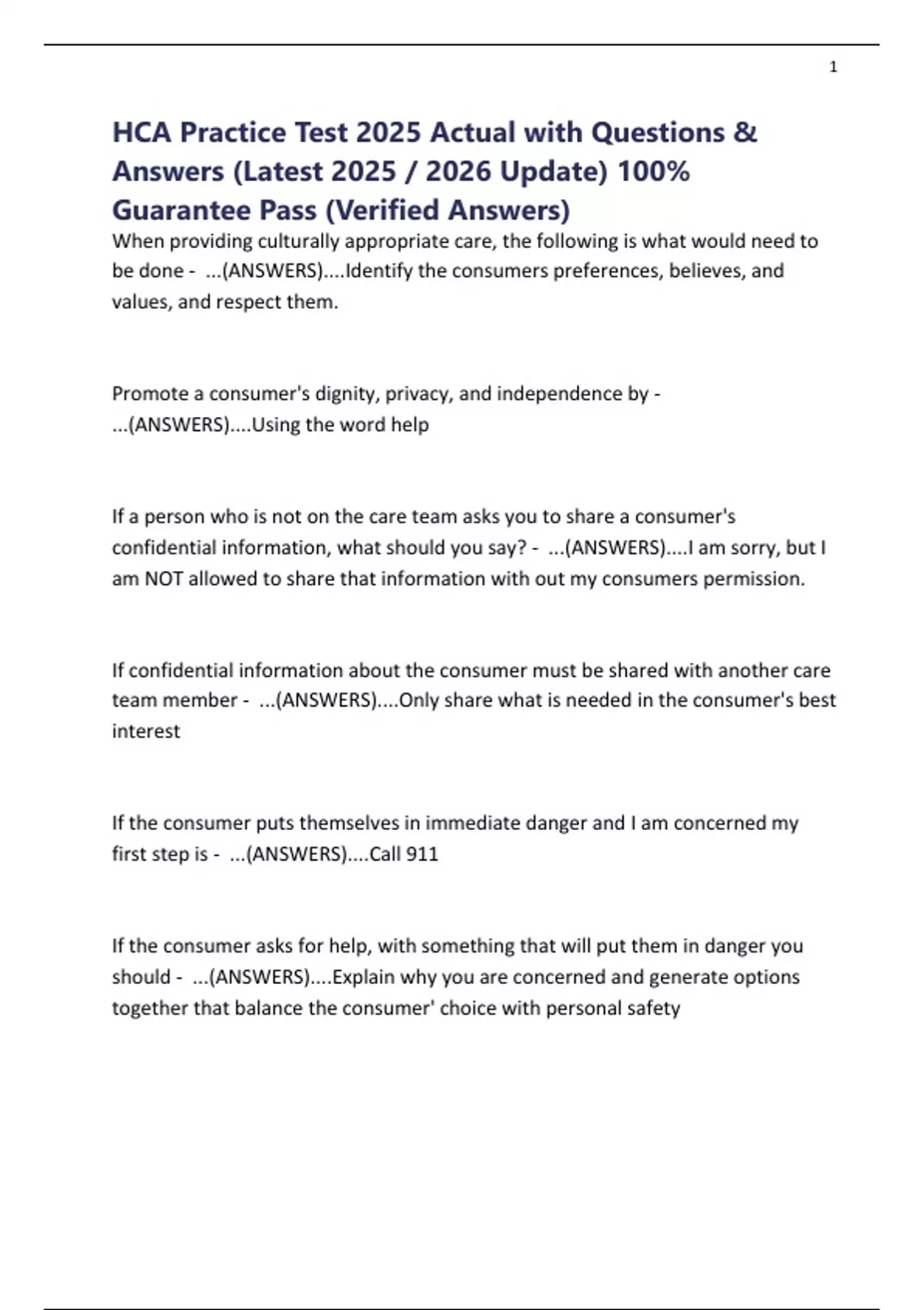 Hca Practice Test 2025 Actual With Questions Answers Latest 2025