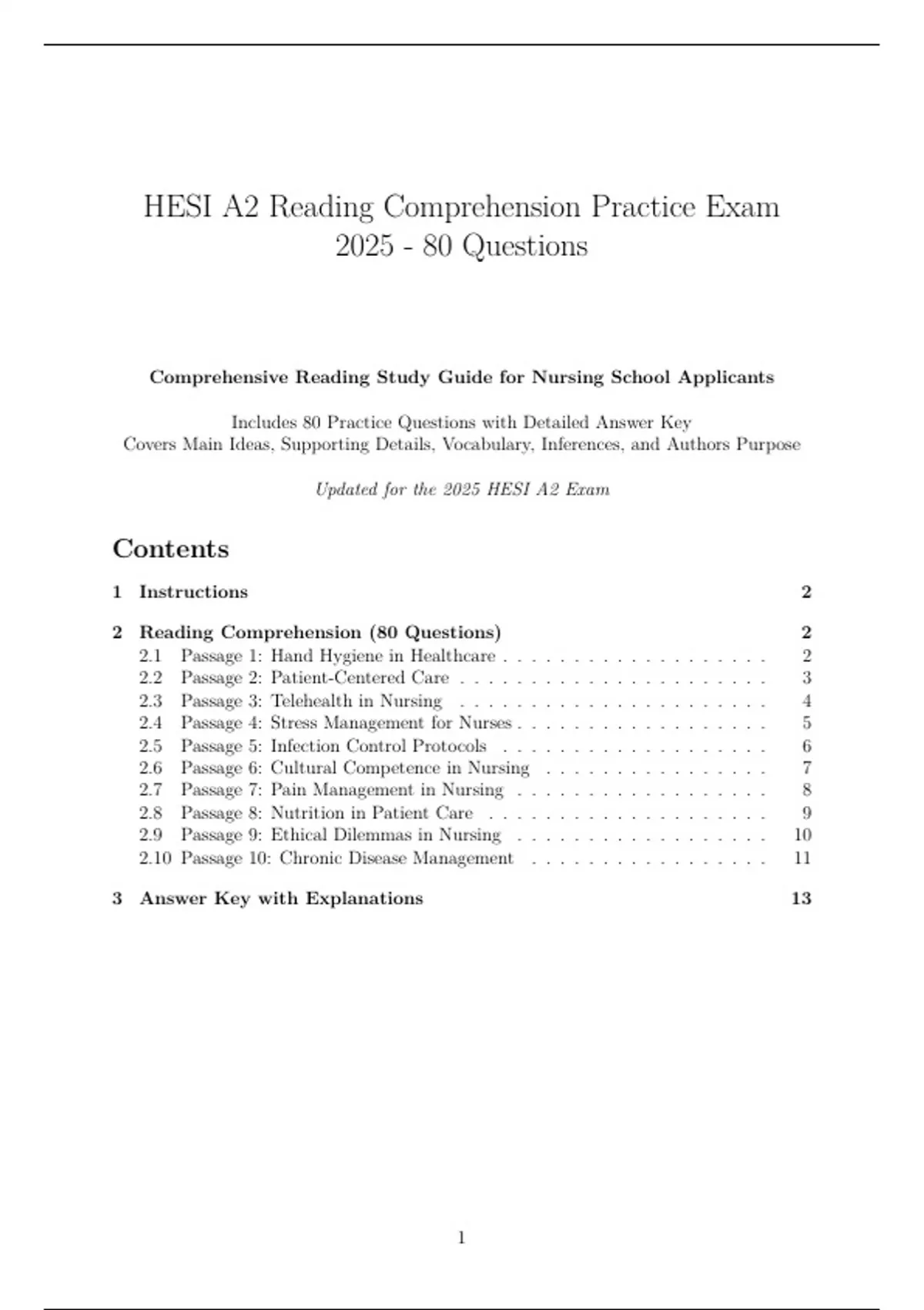 HESI A2 2025 Reading Comprehension: 80 Unique Practice Questions with ...