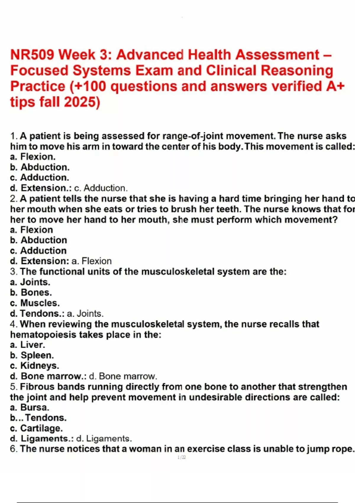 NR509 Week 3: Advanced Health Assessment – Focused Systems Exam and ...