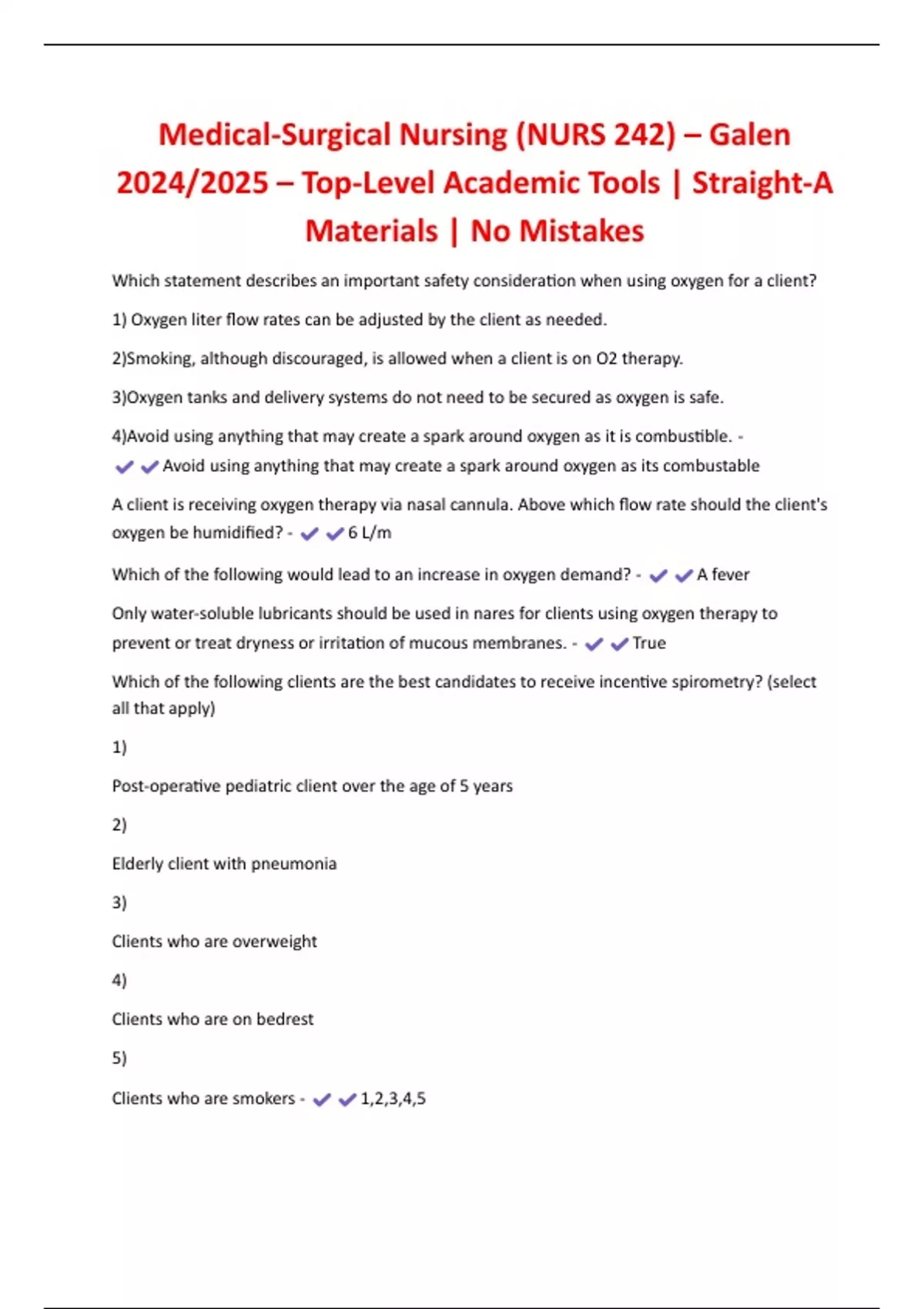 Medical-Surgical Nursing (NURS 242) – Galen 2024/2025 – Top-Level ...