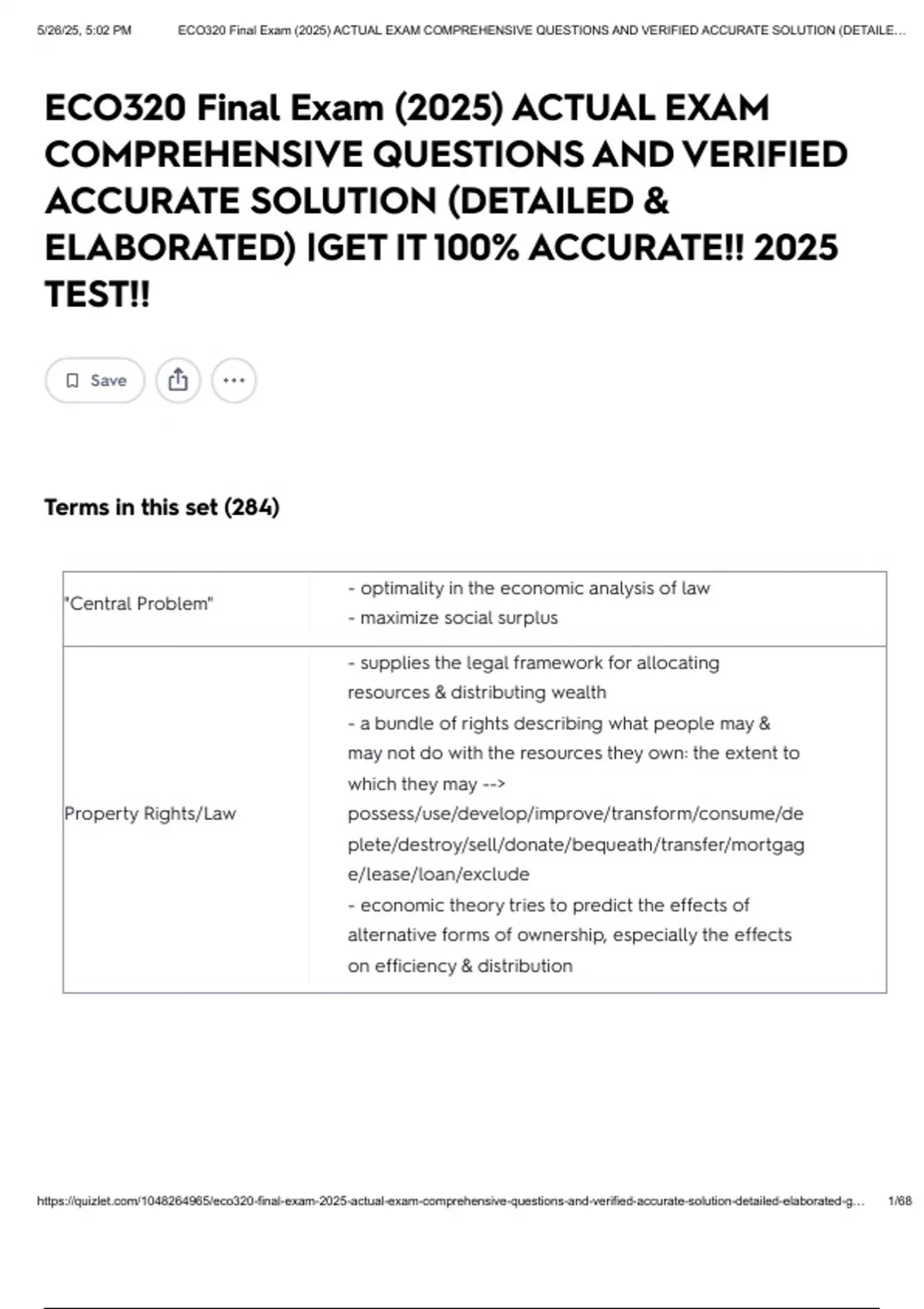 ECO320 Final Exam (2025) ACTUAL EXAM COMPREHENSIVE QUESTIONS AND ...
