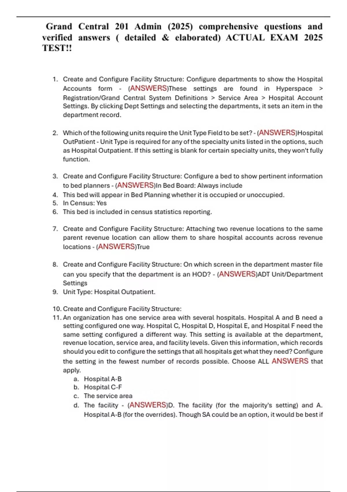 Grand Central 201 Admin (2025) comprehensive questions and verified ...