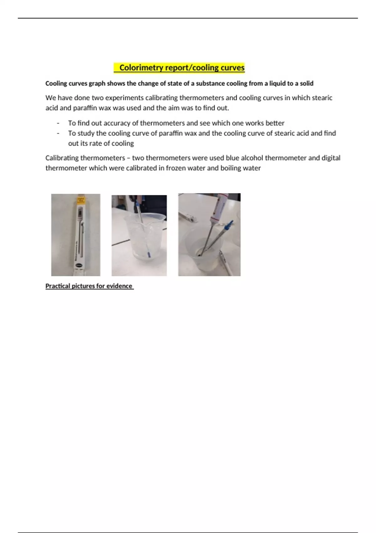 unit 2b -Investigation of Cooling Curves and Thermometer Calibration ...