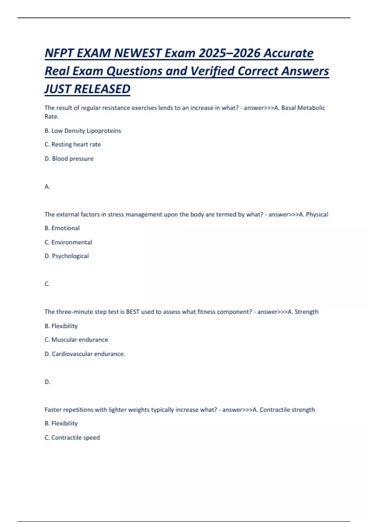 NFPT Exam – National Federation of Professional Trainers | Exam 2025 ...