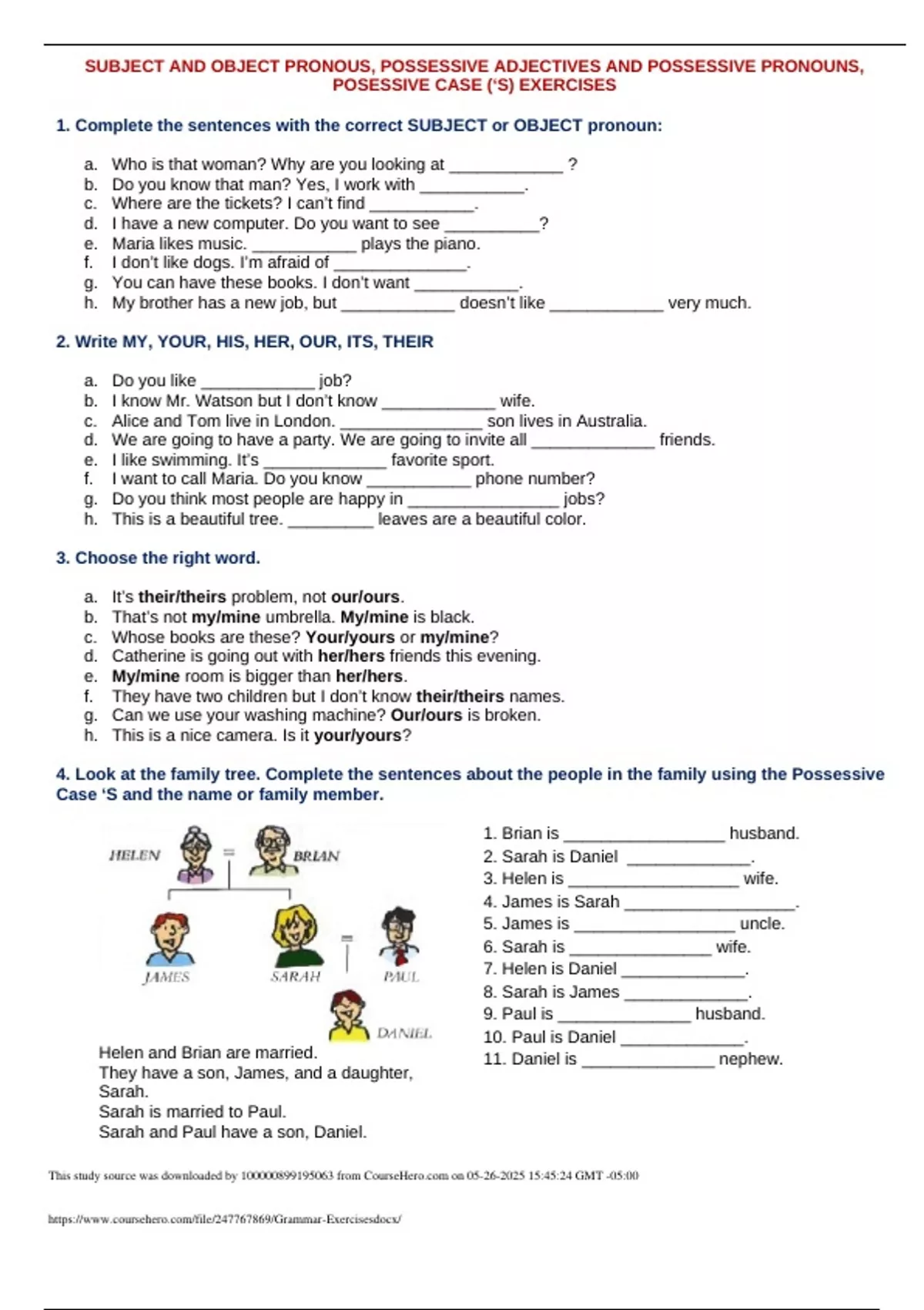 University of Michigan, ENGLISH LANGUAGE,Grammar Exercises, - ENGLISH LANGUAGE (ENGLISHLANGUAGE ...