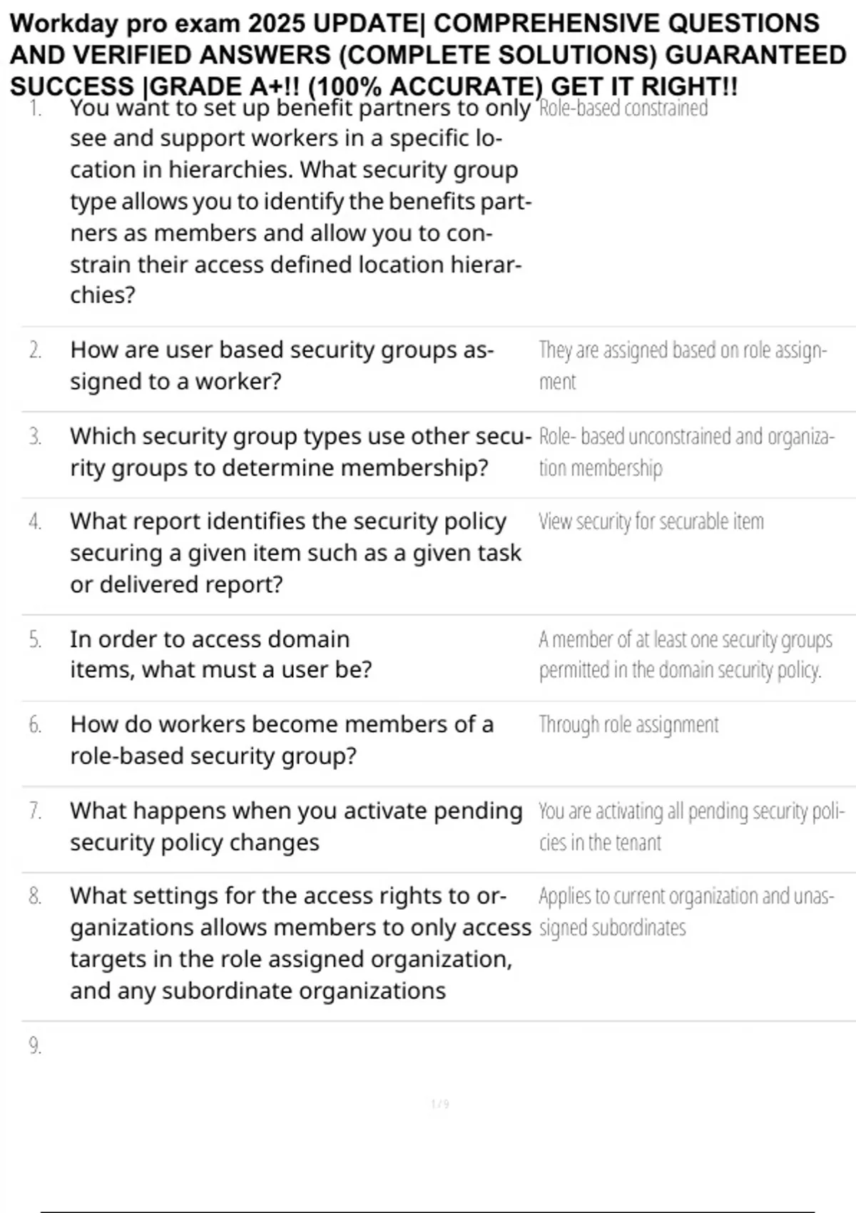 Workday pro exam 2025 UPDATE| COMPREHENSIVE QUESTIONS AND VERIFIED ...