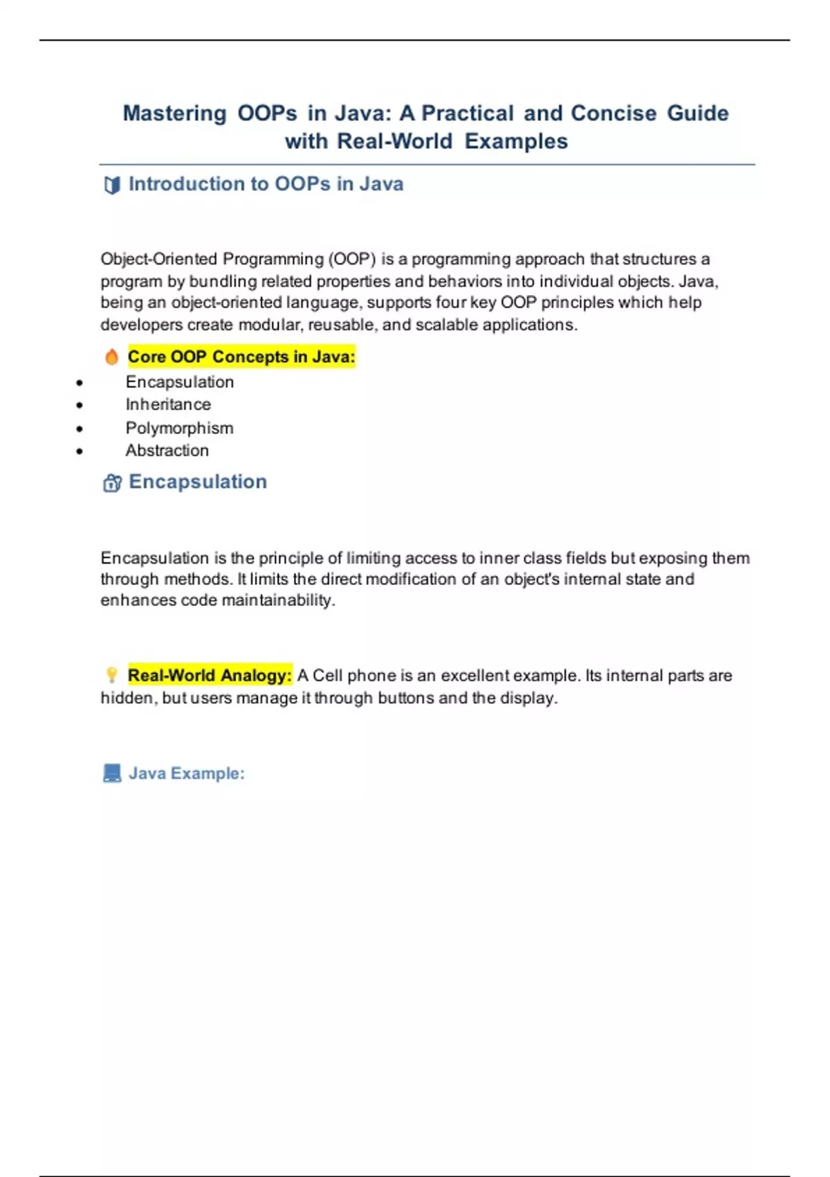 "Mastering OOPs in Java – A Practical Guide with Real-World Analogies ...
