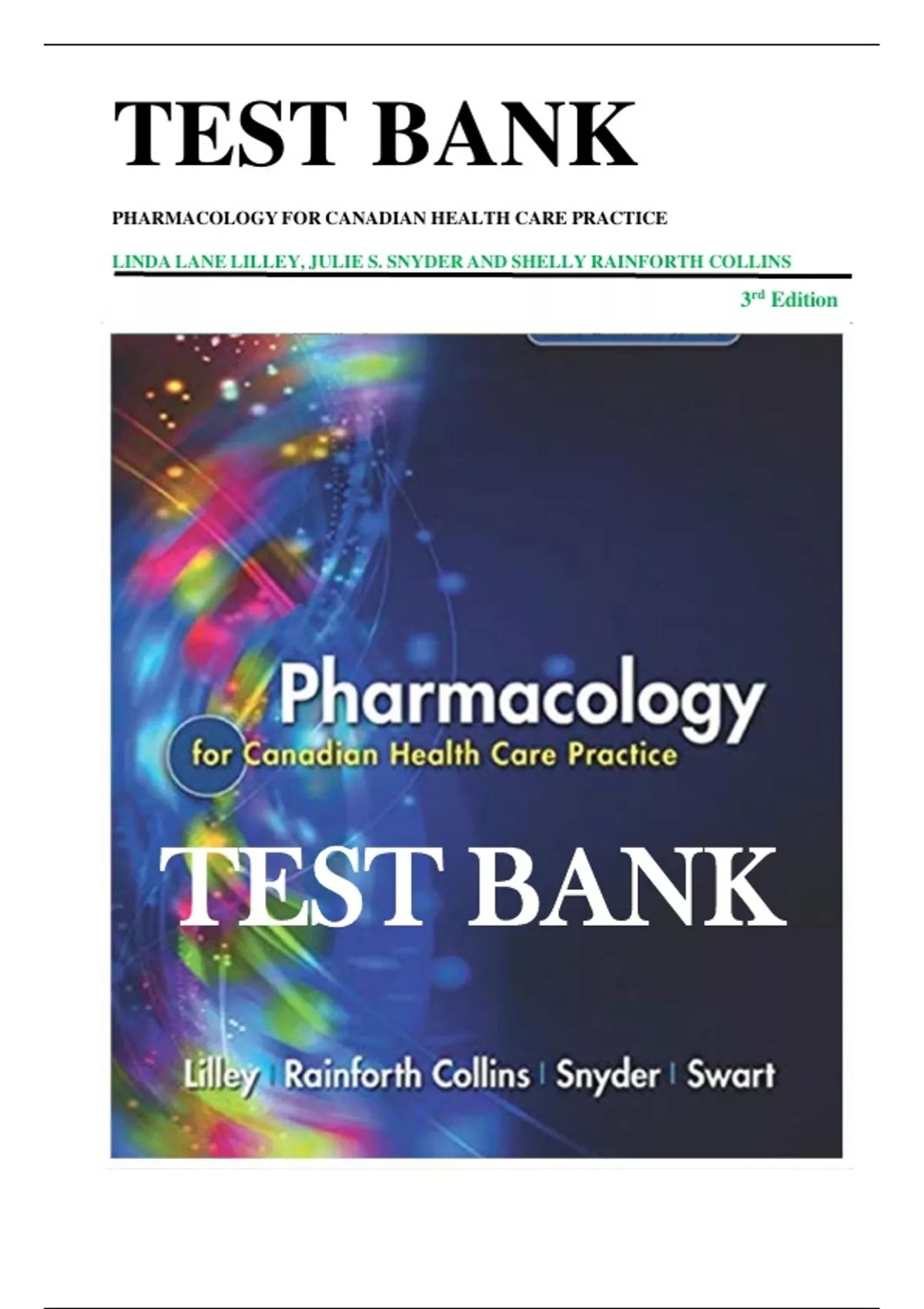 TEST BANK PHARMACOLOGY FOR CANADIAN HEALTH CARE PRACTICE LINDA LANE ...