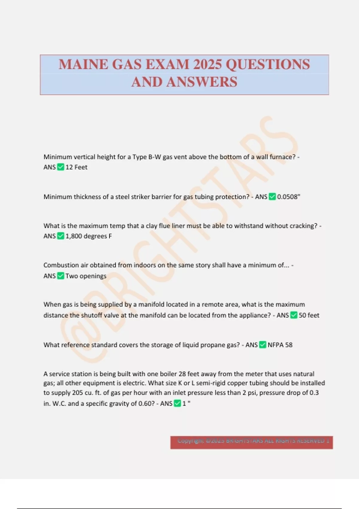 MAINE GAS EXAM 2025 QUESTIONS AND ANSWERS - MAINE GAS - Stuvia US