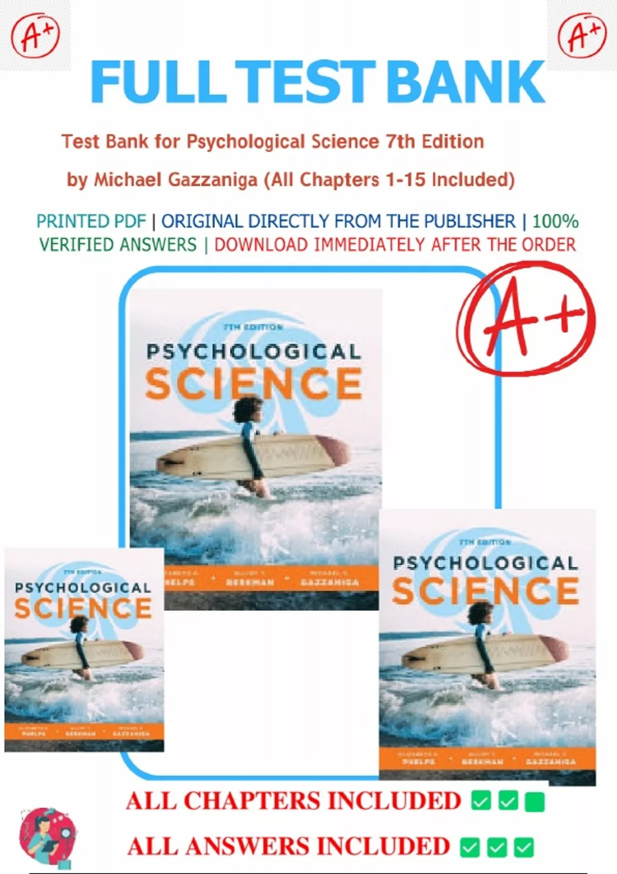 TEST ANK FOR Psychological Science 7th Edition by Phelps, Berkman ...