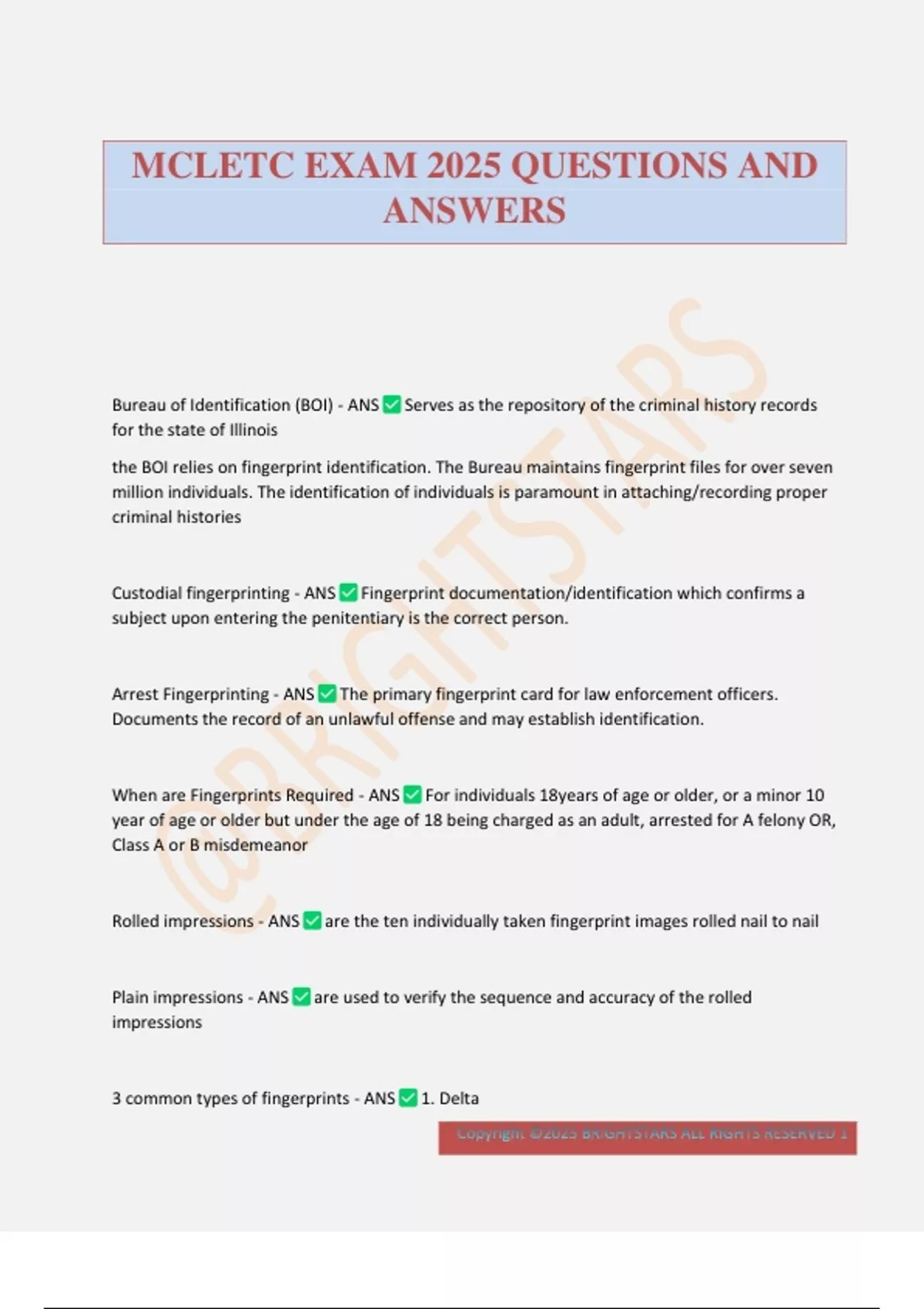 MCLETC EXAM 2025 QUESTIONS AND ANSWERS - MCLETC - Stuvia US