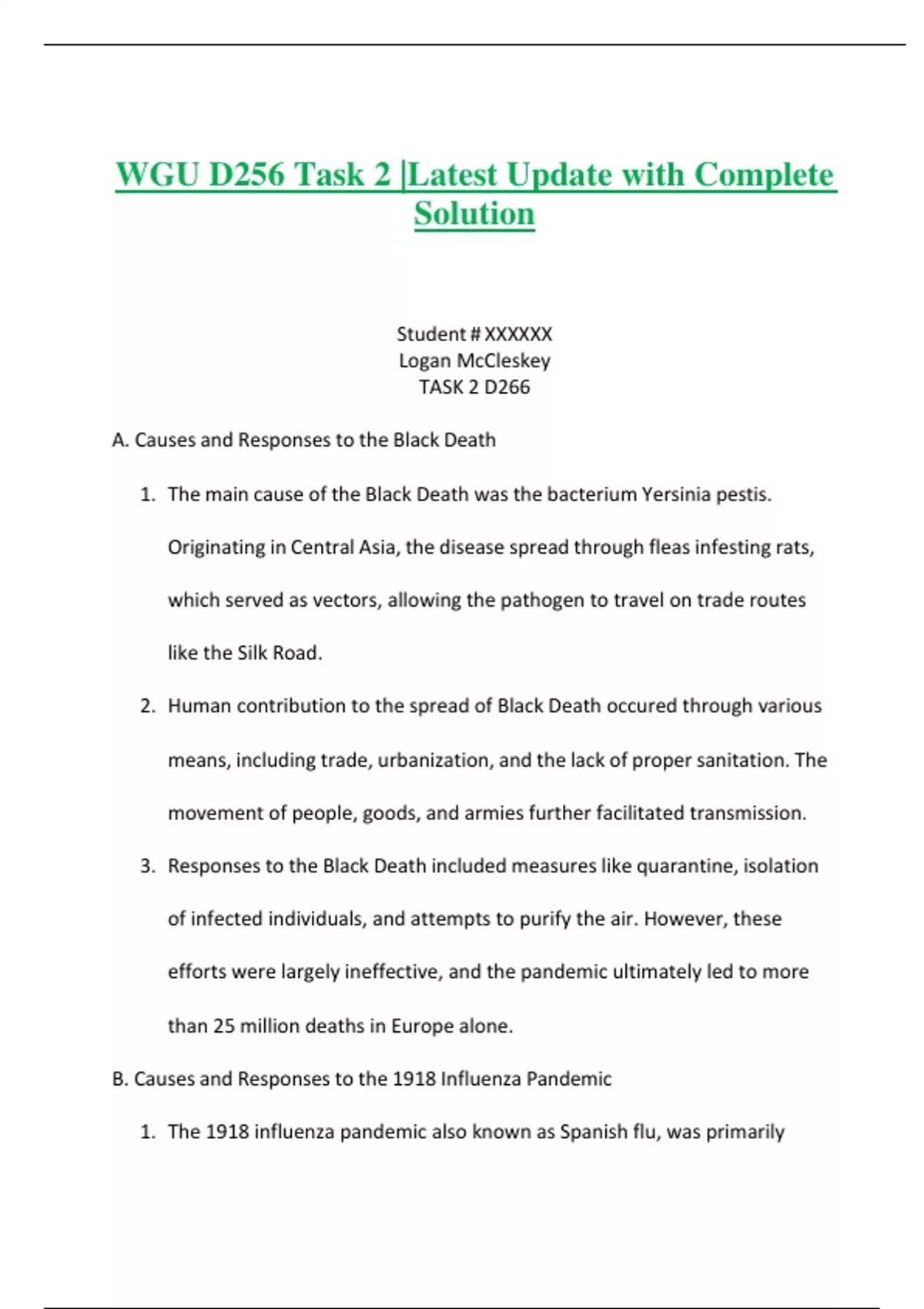 WGU D256 Task 2 |Latest Update with Complete Solution - D256 - Stuvia US