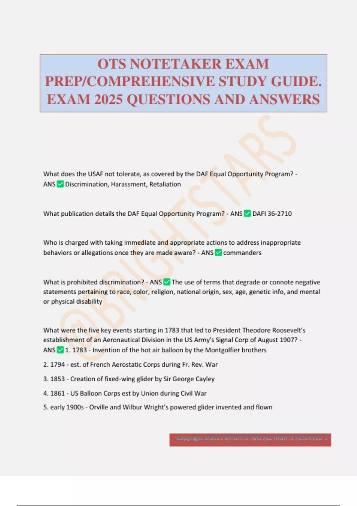 OTS NOTETAKER EXAM PREP/COMPREHENSIVE STUDY GUIDE. EXAM 2025 QUESTIONS ...
