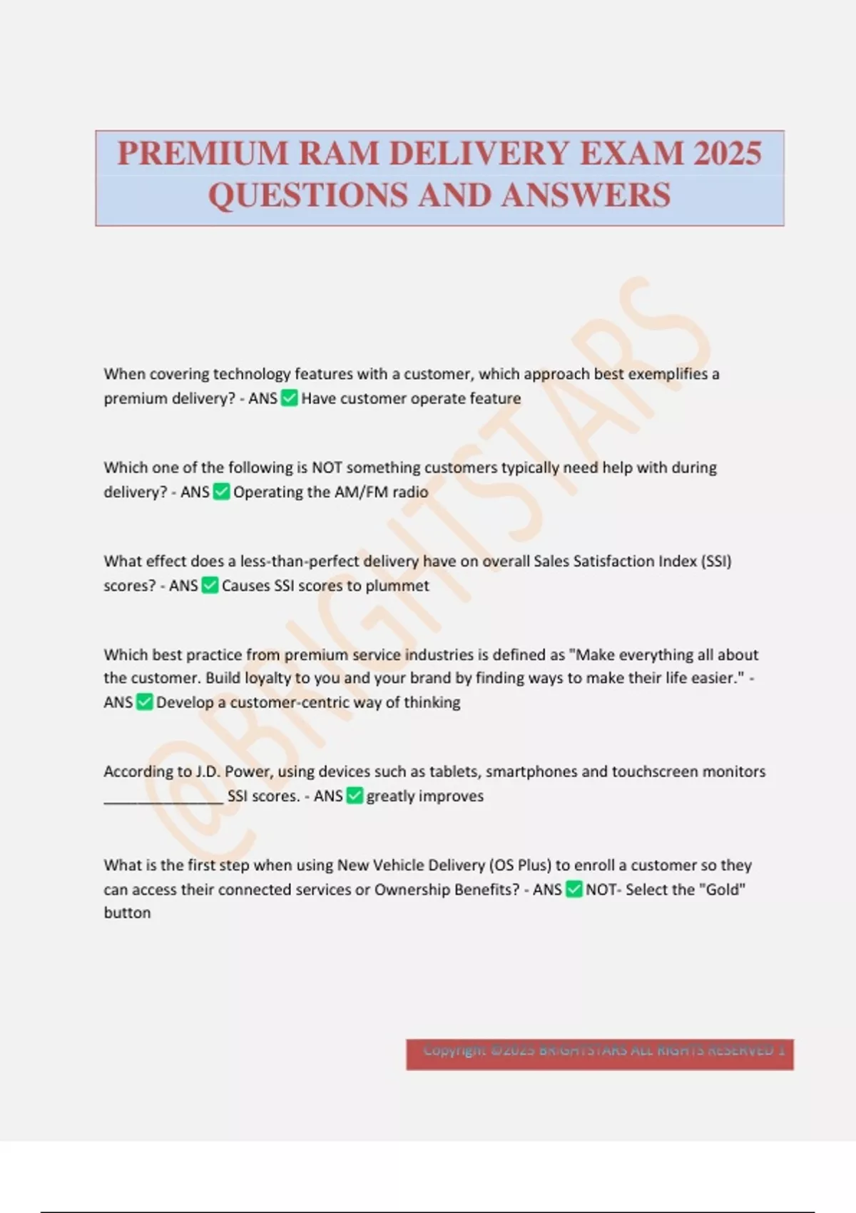 PREMIUM RAM DELIVERY EXAM 2025 QUESTIONS AND ANSWERS - PREMIUM RAM ...