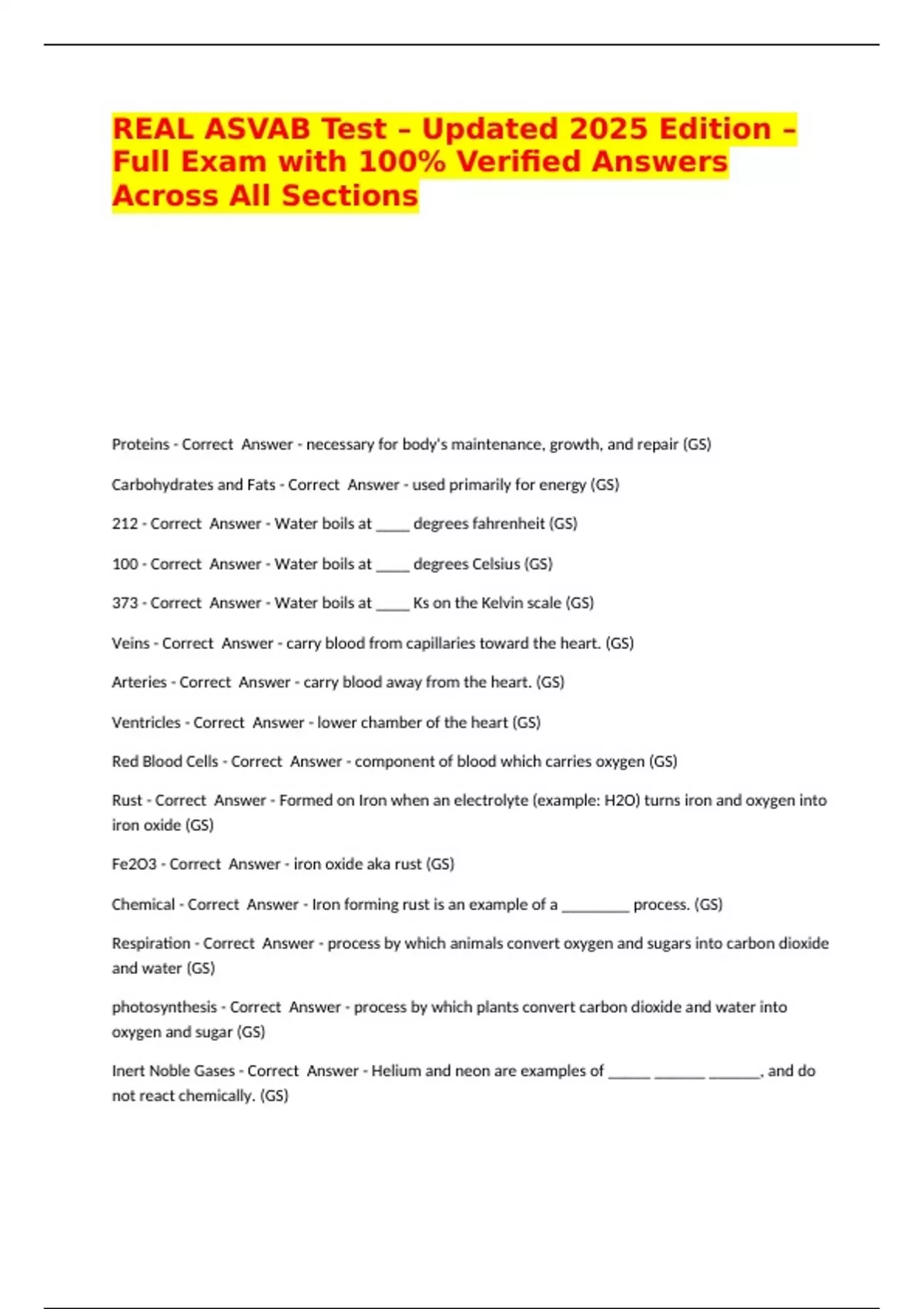 REAL ASVAB Test – Updated 2025 Edition – Full Exam with 100% Verified ...