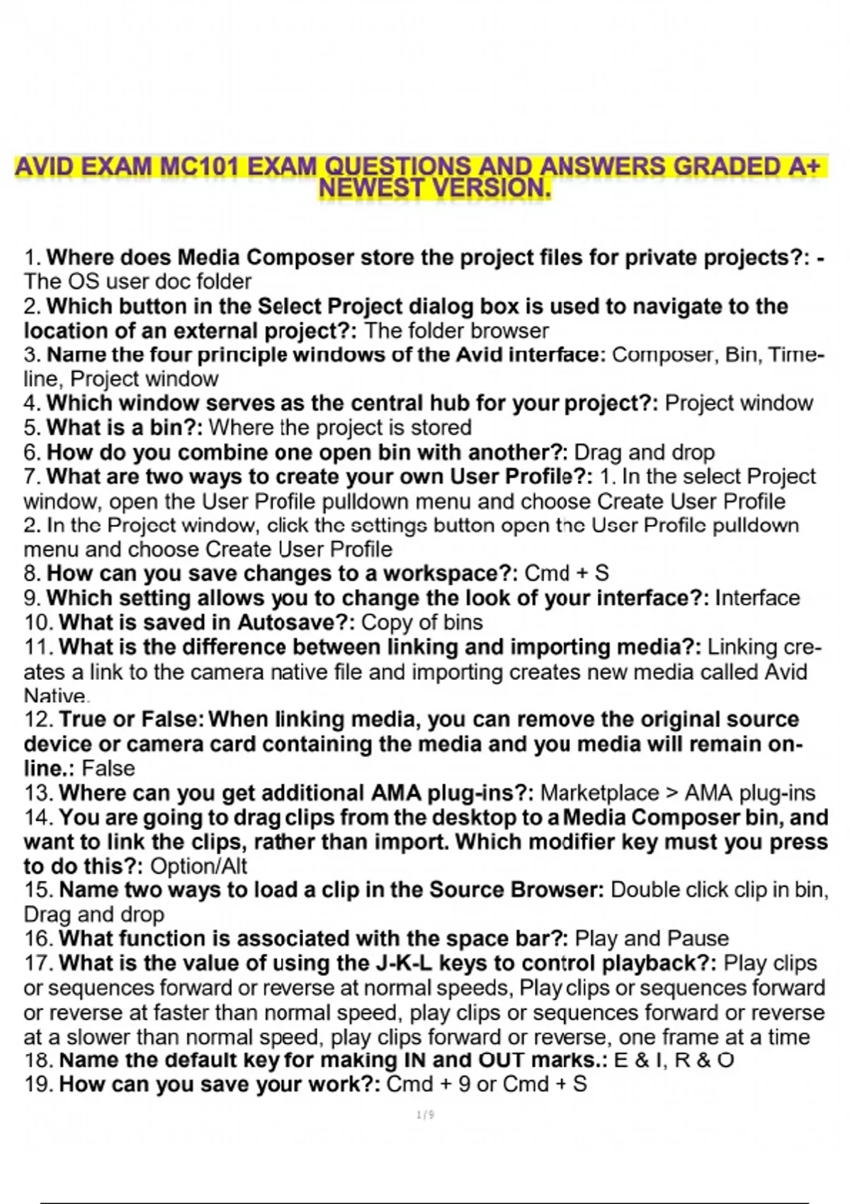 AVID EXAM MC101 EXAM QUESTIONS AND ANSWERS GRADED A+ NEWEST VERSION. - AVID - Stuvia US