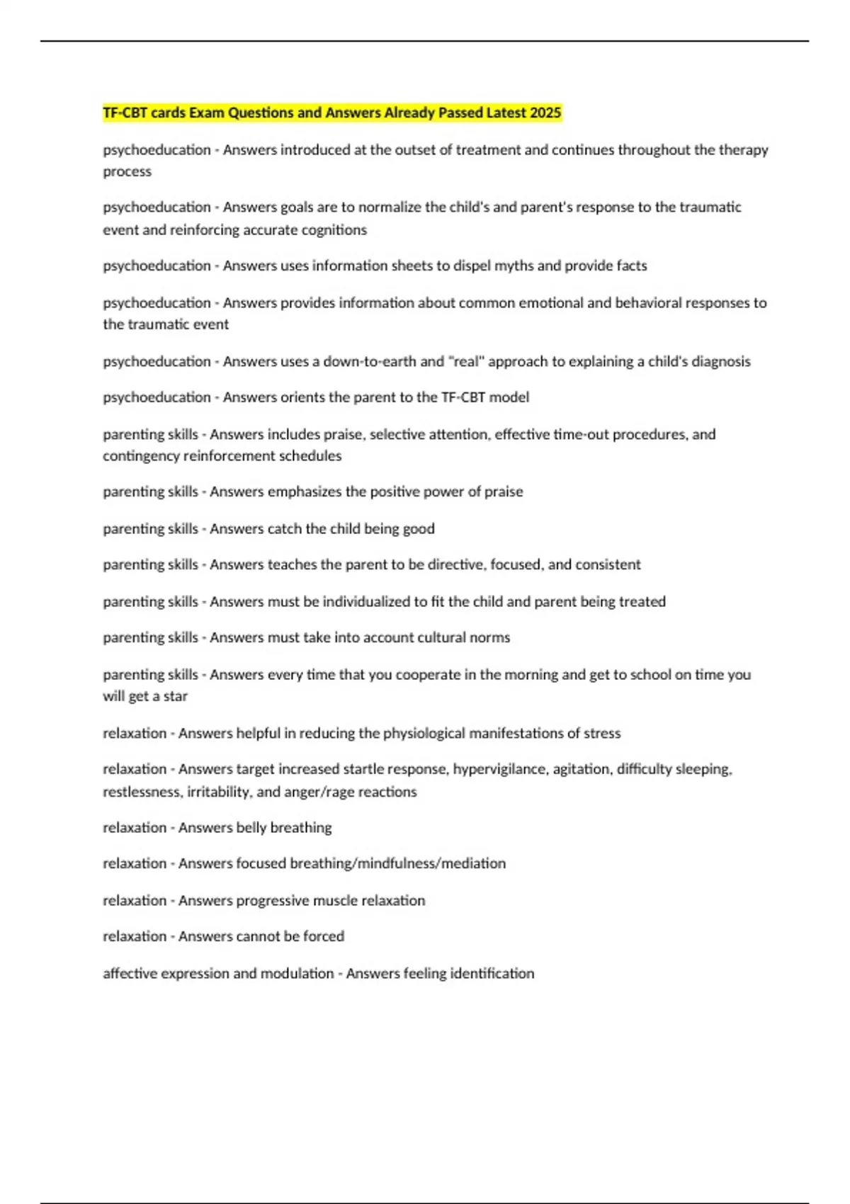 TF-CBT cards Exam Questions and Answers Already Passed Latest 2025 - TF ...
