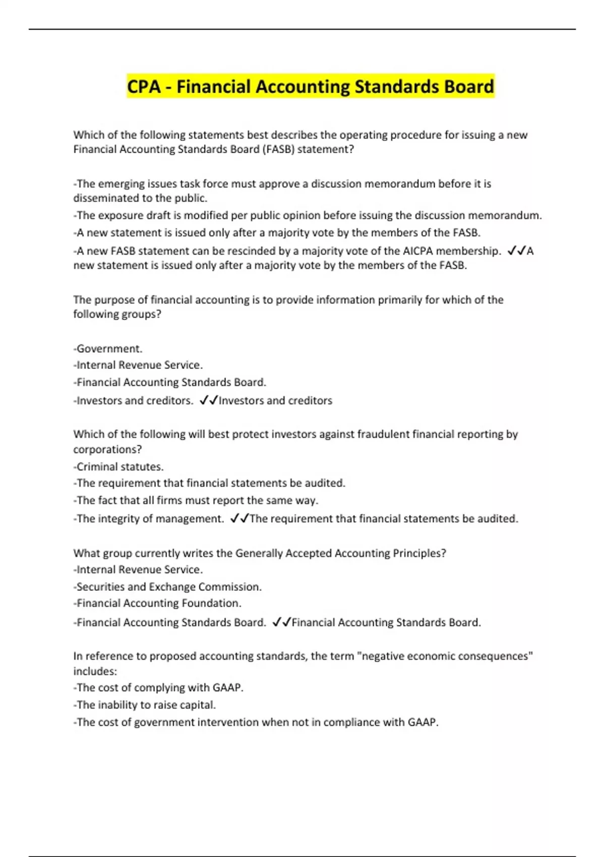 CPA FAR – FASB, GAAP, IFRS & IASB: Conceptual Frameworks, Recognition ...