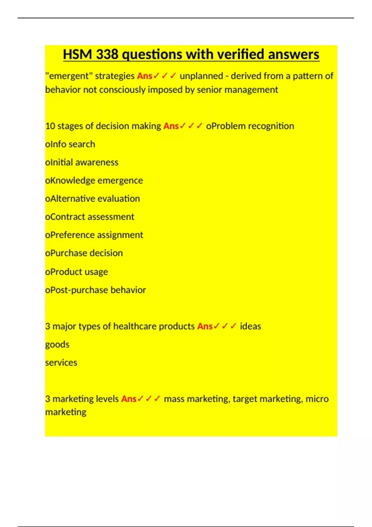 HSM 338 – Healthcare Marketing and Strategy | Ashford University ...