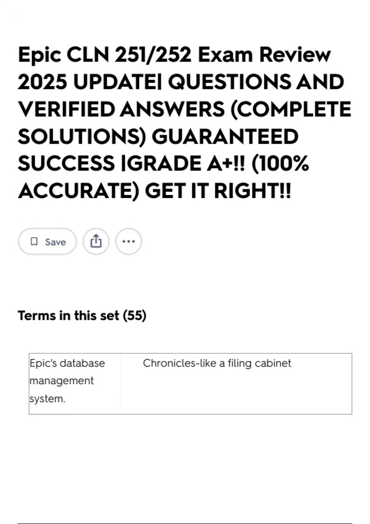 Epic CLN 251/252 Exam Review 2025 UPDATE| QUESTIONS AND VERIFIED ...