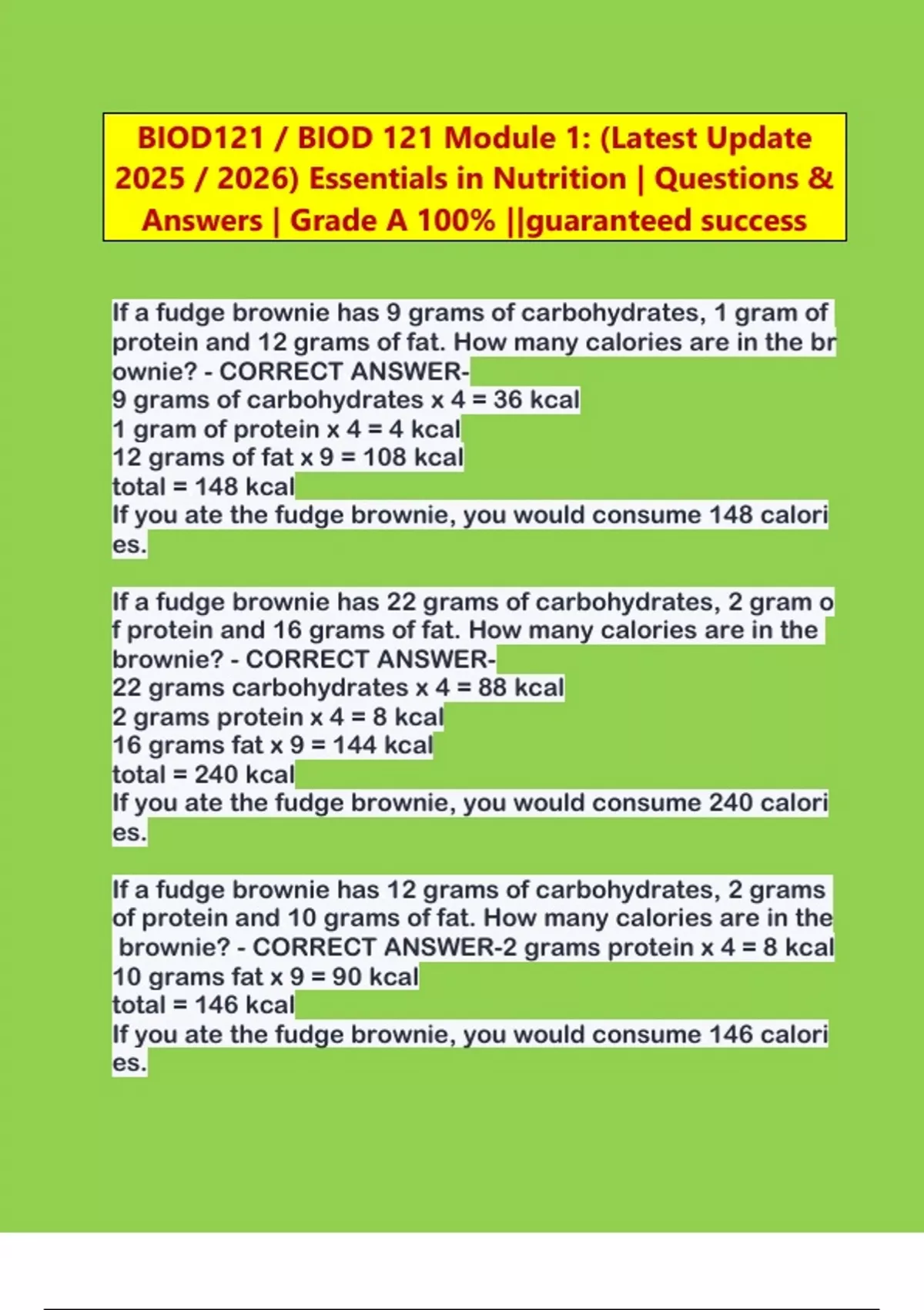 BIOD121 / BIOD 121 Module 1: (Latest Update 2025 / 2026) Essentials in ...