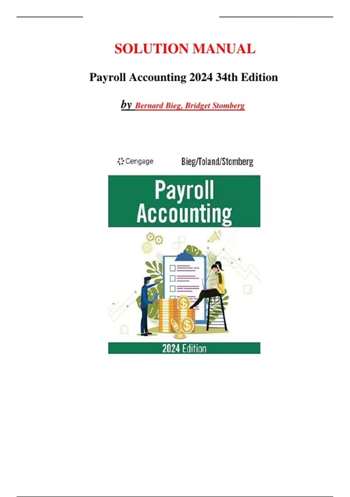 Solutions Manual for Payroll Accounting 2024 34th Edition by Bernard ...