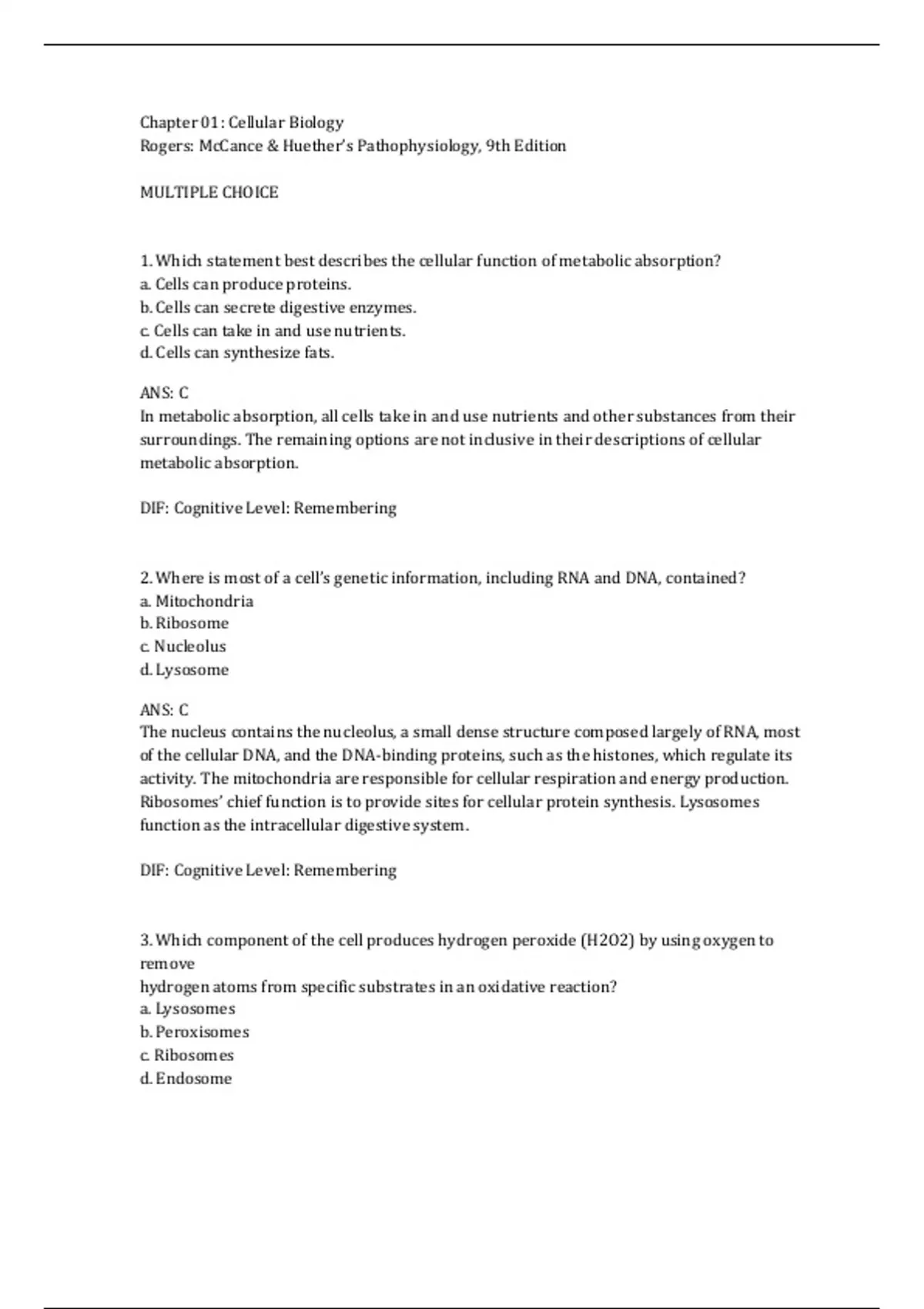 McCance and Huether’s, Pathophysiology:The Biologic Basis for Disease ...