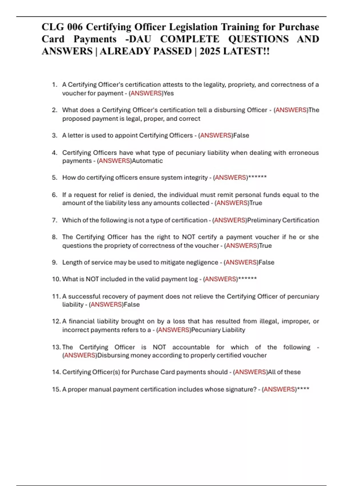 CLG 006 Certifying Officer Legislation Training for Purchase Card ...