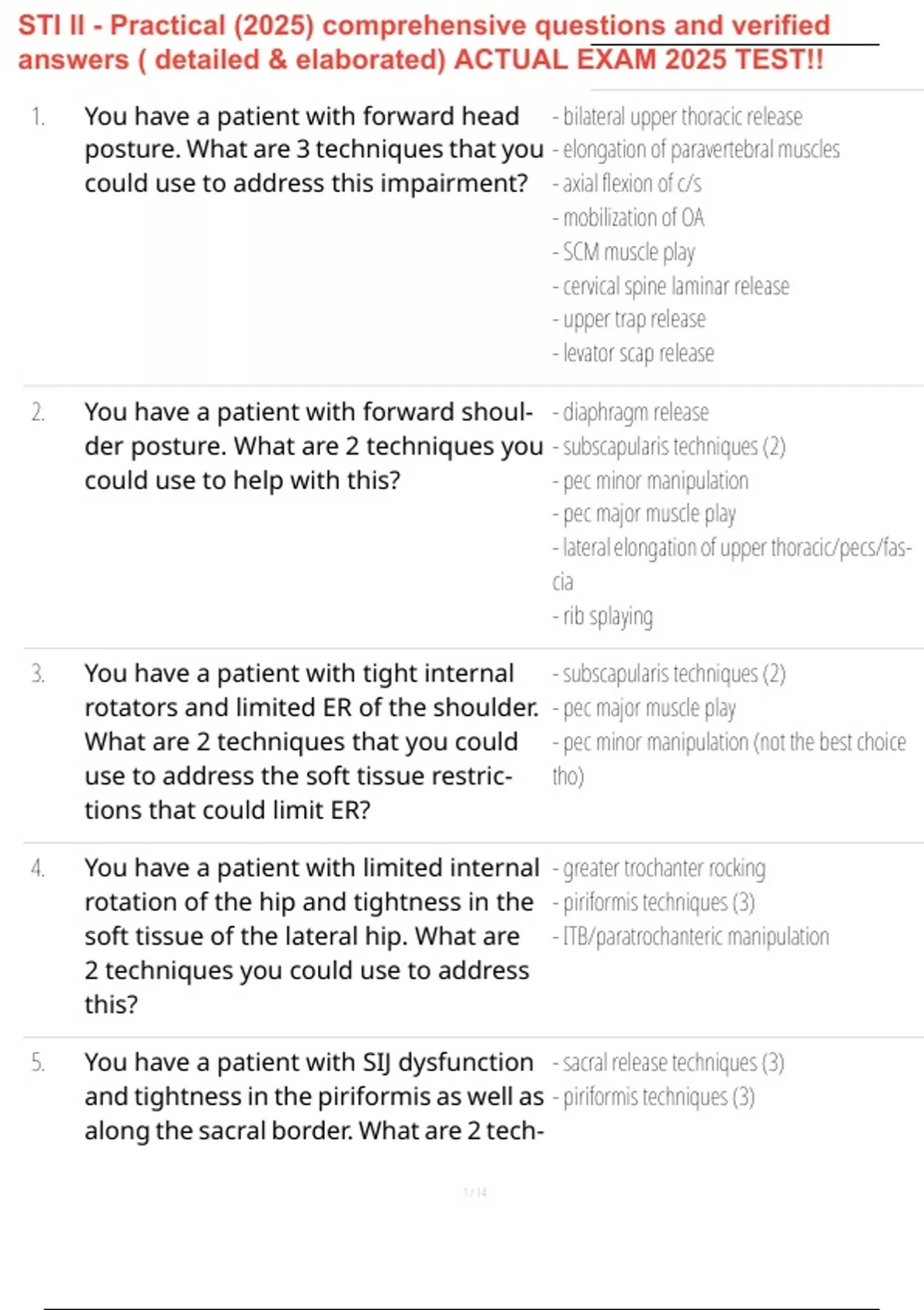 STI II - Practical (2025) comprehensive questions and verified answers ...