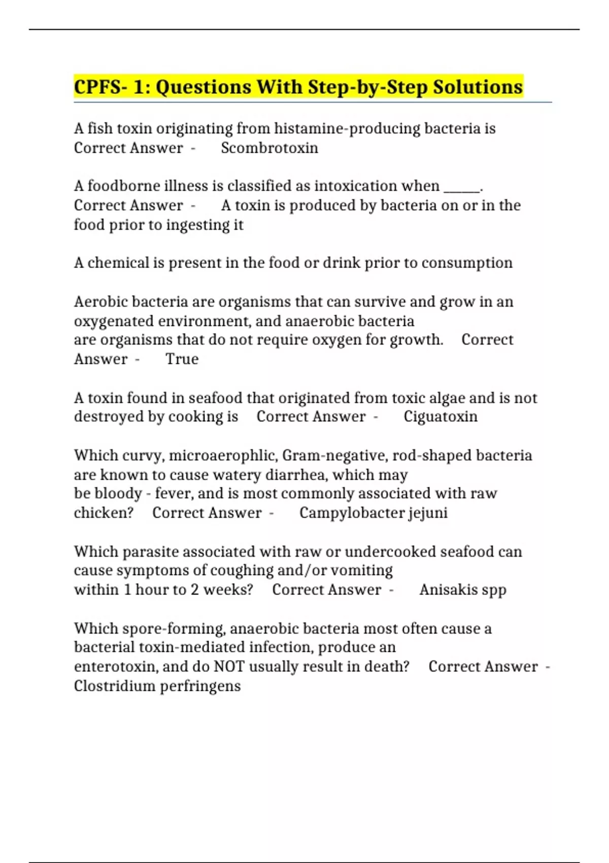 CPFS- 1: Questions With Step-by-Step Solutions - CPFS - Stuvia US